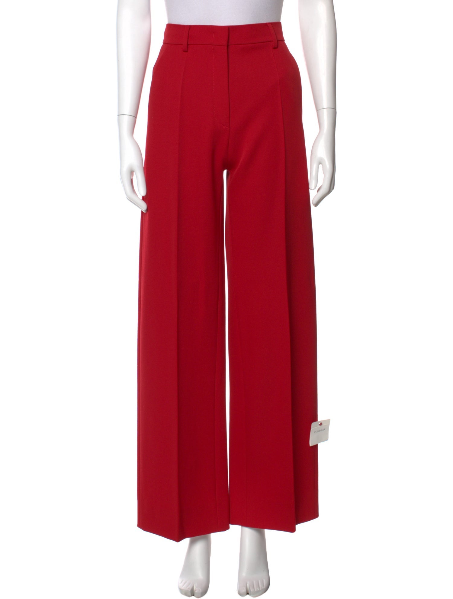 Valentino Virgin Wool Wide Leg Pants W Tags 12 Rise Red Pants
