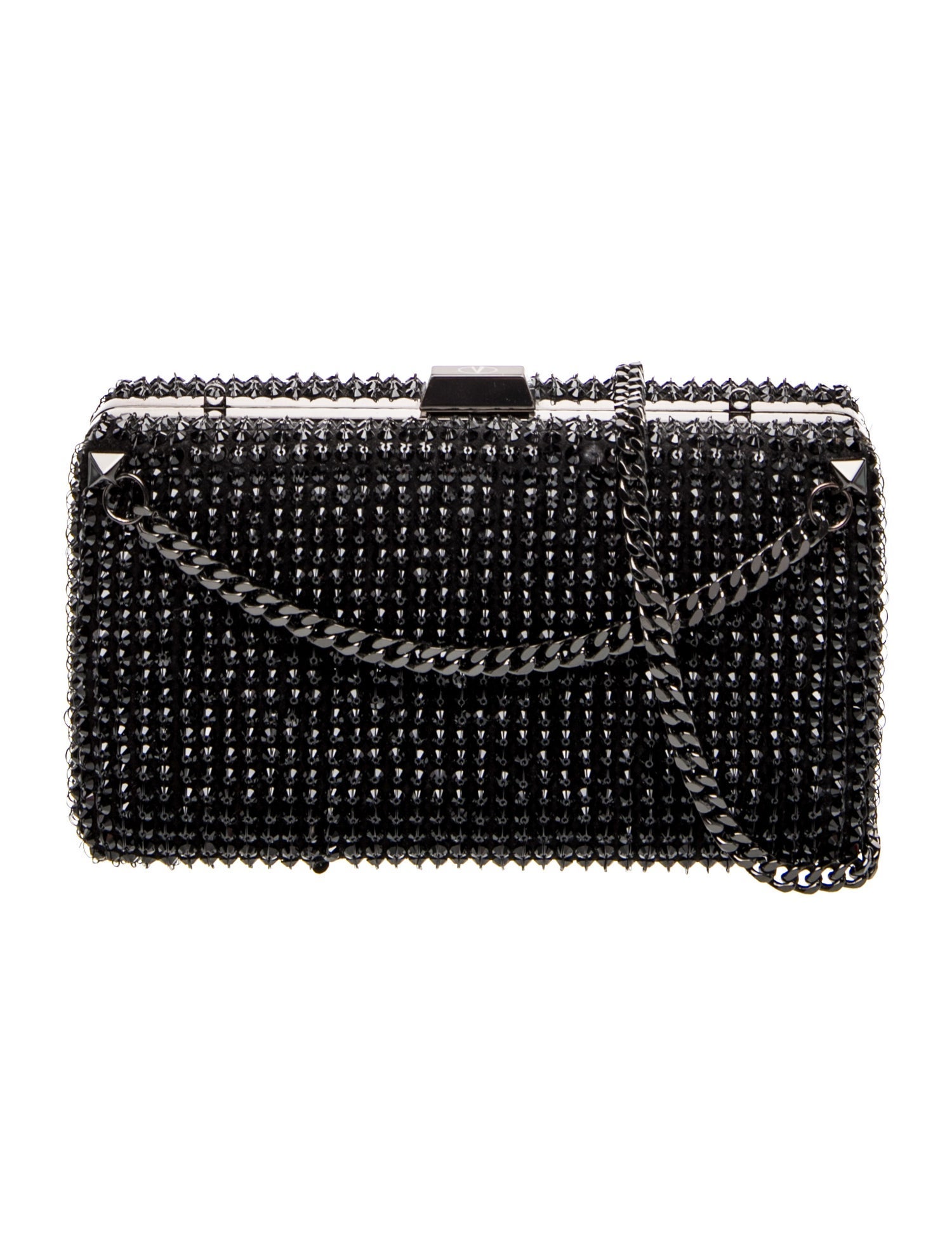 Valentino Sequins Evening Bag - Black Evening Bags, Handbags ...