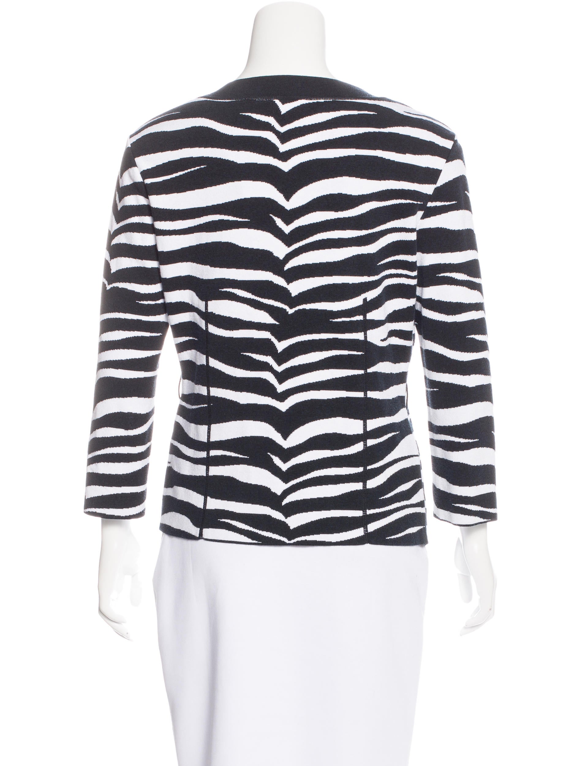 Valentino Knit Zebra Print Cardigan - Clothing - VAL57099 | The RealReal