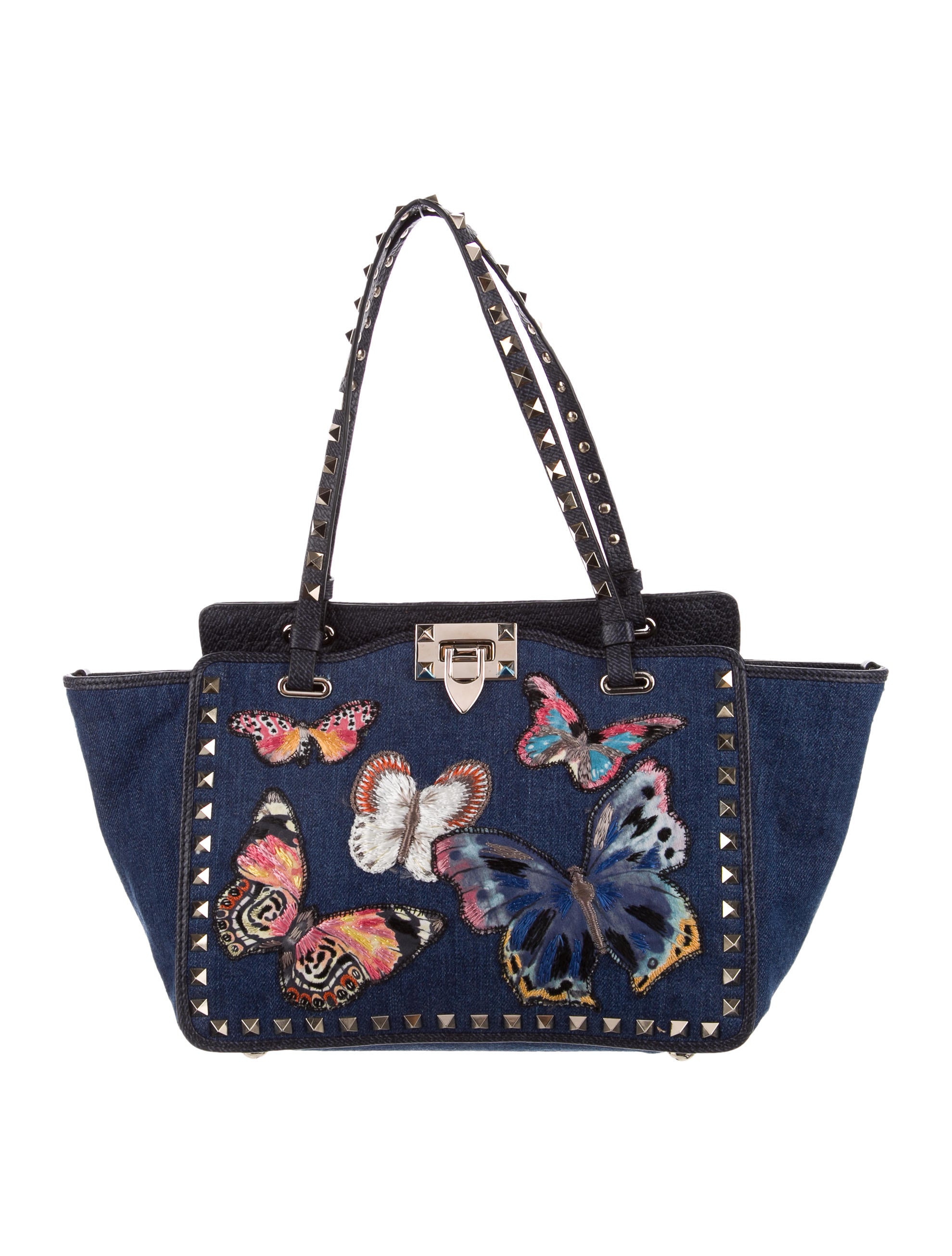 Valentino 2016 Small Butterflies Rockstud Bag - Handbags - VAL70377 ...