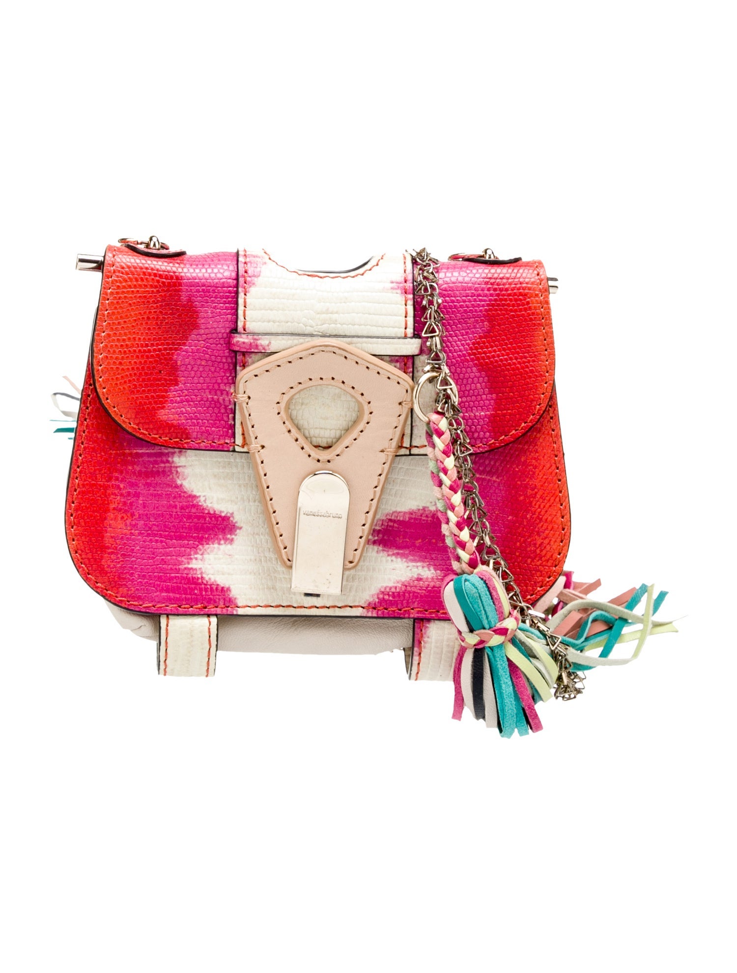 Vanessa Bruno Tassel Lizard Crossbody Bag - Pink Crossbody Bags, Handbags - VAN37893 | The RealReal