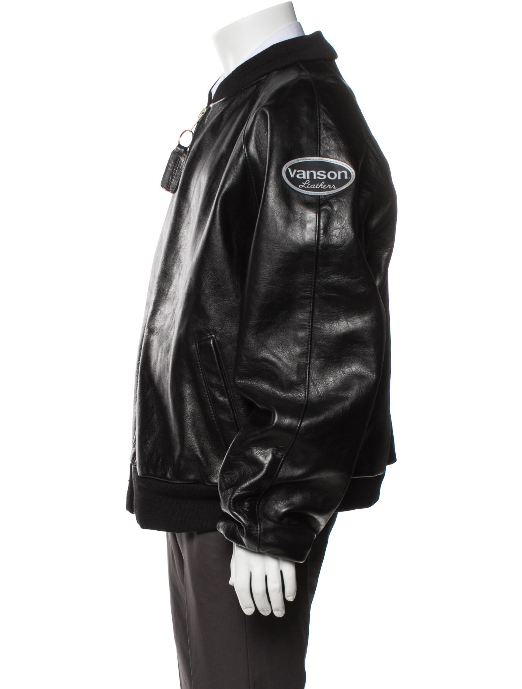 Vanson Leathers Leather Bomber Jacket - Black Outerwear, Clothing ...
