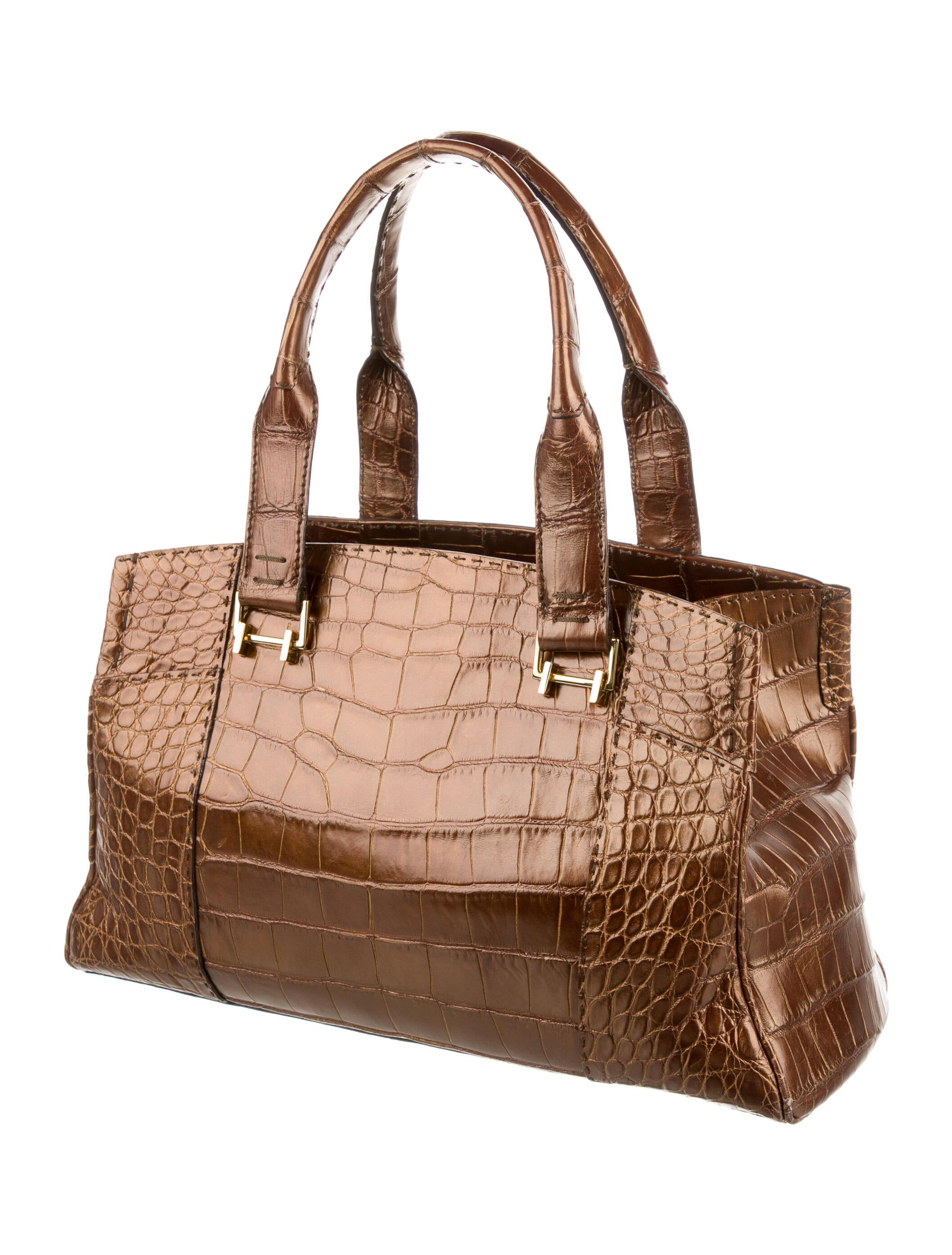 VBH Crocodile Shoulder Bag - Brown Shoulder Bags, Handbags - VBH22503 ...
