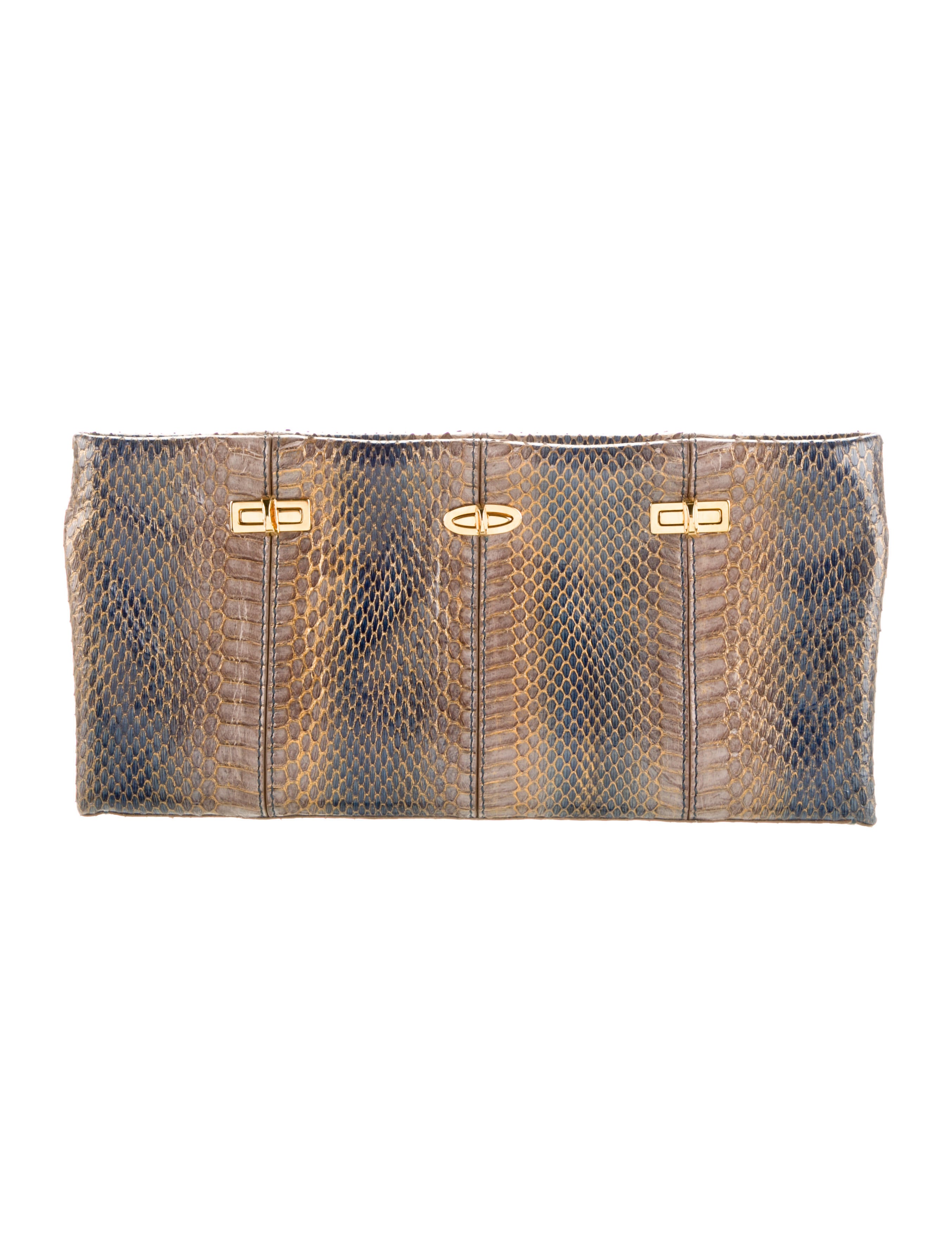 VBH Metallic Snakeskin Clutch - Blue Clutches, Handbags - VBH22636 ...