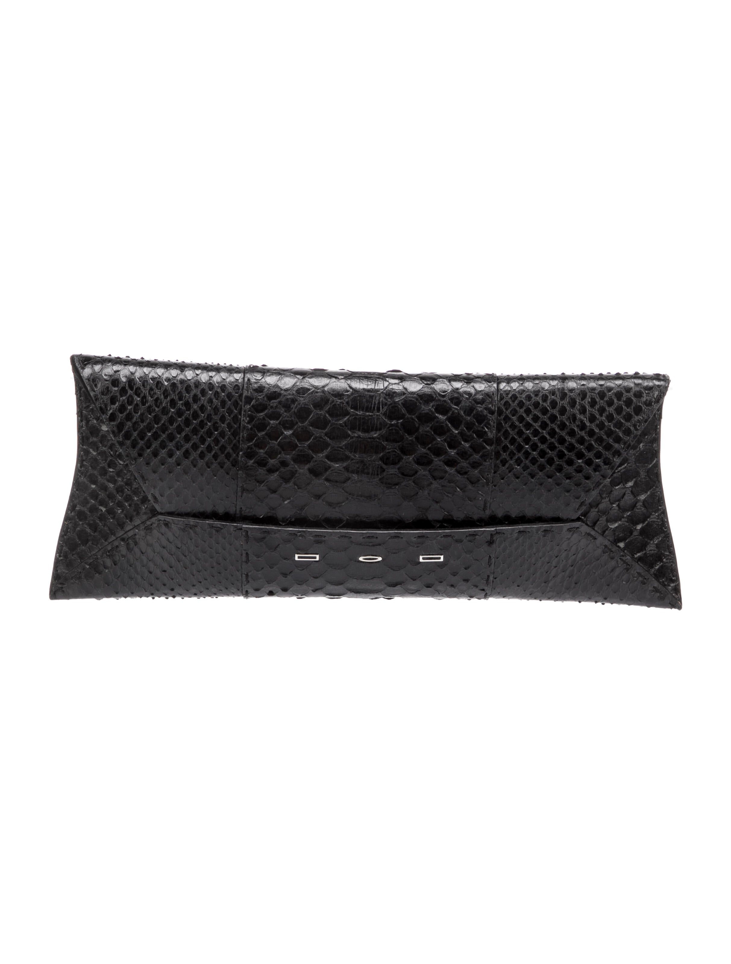 Kara Ross Python Clutch - Black Clutches, Handbags - KRS21611 | The ...