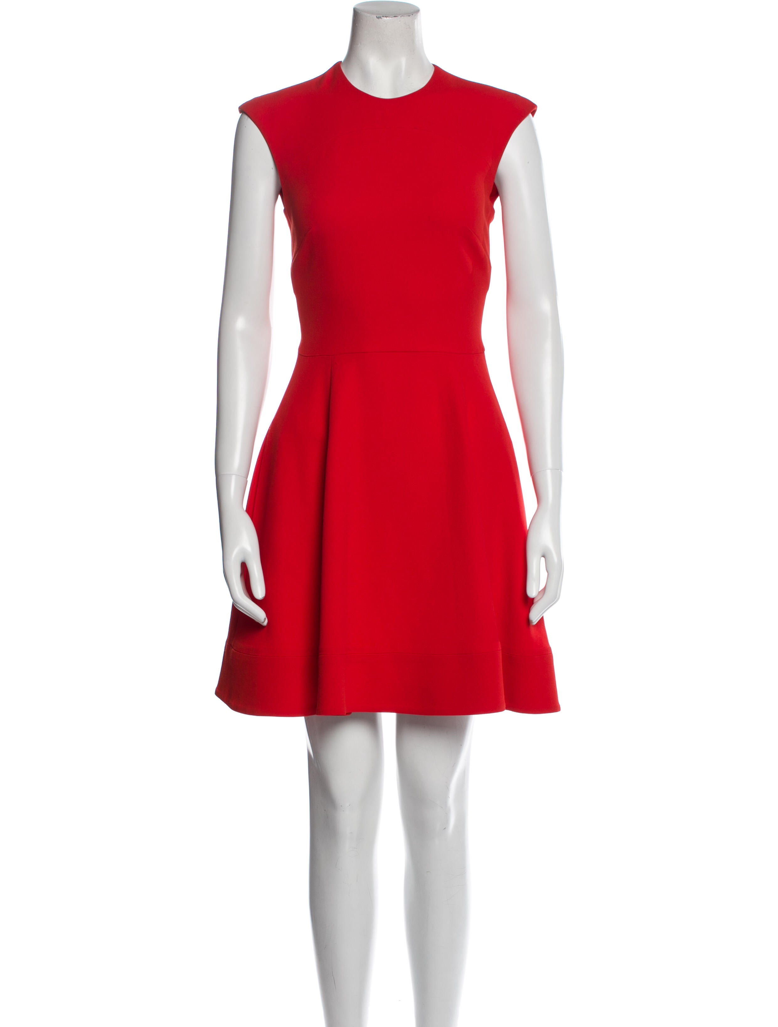 Victoria Beckham Crew Neck Mini Dress - Red Dresses, Clothing ...