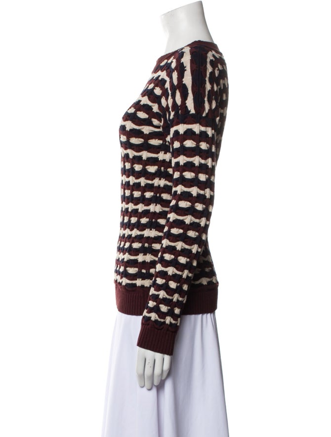 Victoria Beckham Printed Crew Neck Sweater - Red Knitwear, Clothing ...