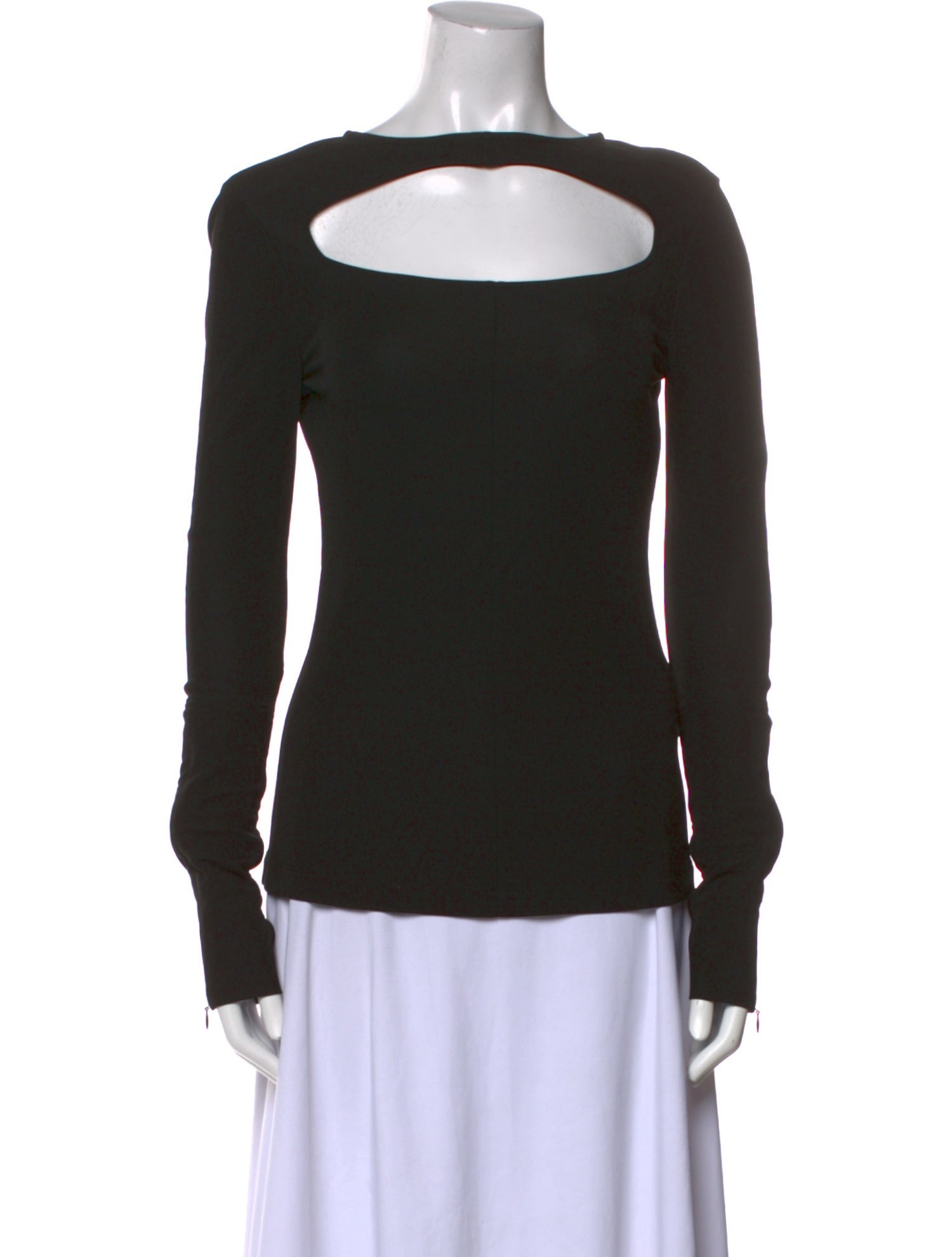 Victoria Beckham Bateau Neckline Long Sleeve Top w/ Tags - Black Tops ...