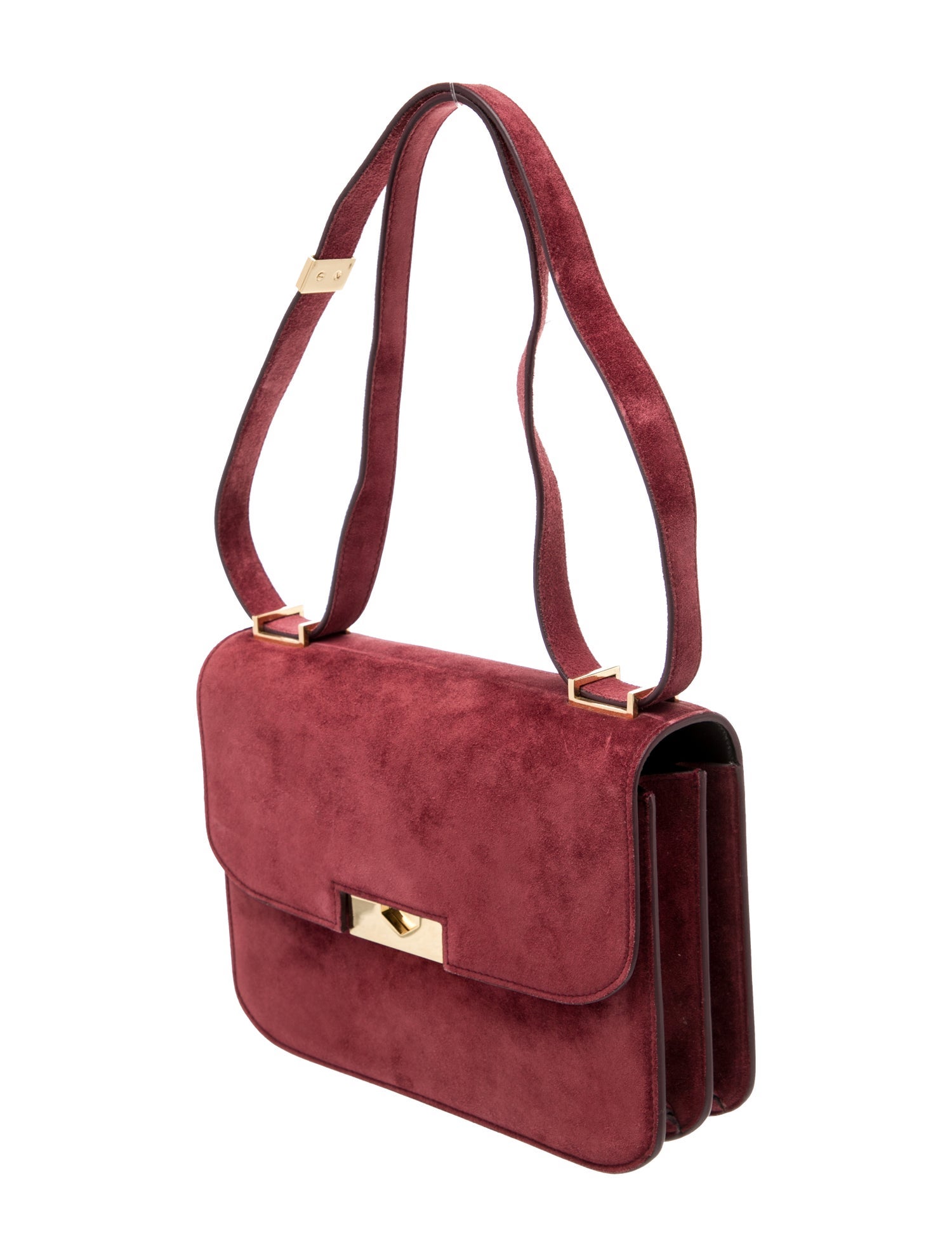 Victoria Beckham Suede Shoulder Bag - Burgundy Crossbody Bags, Handbags ...