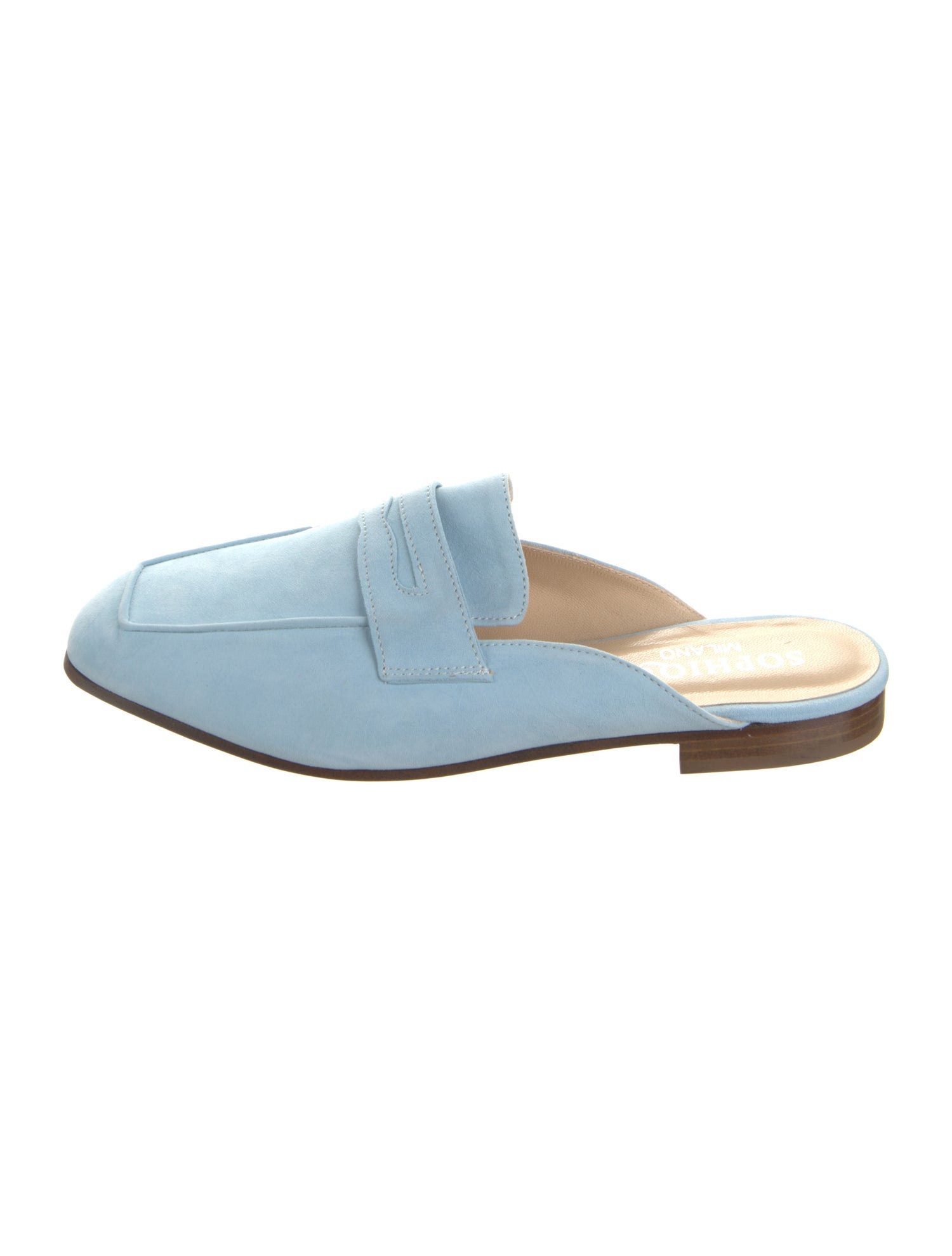 Sophique Suede Mules - Blue Flats, Shoes - VDS20011 | The RealReal