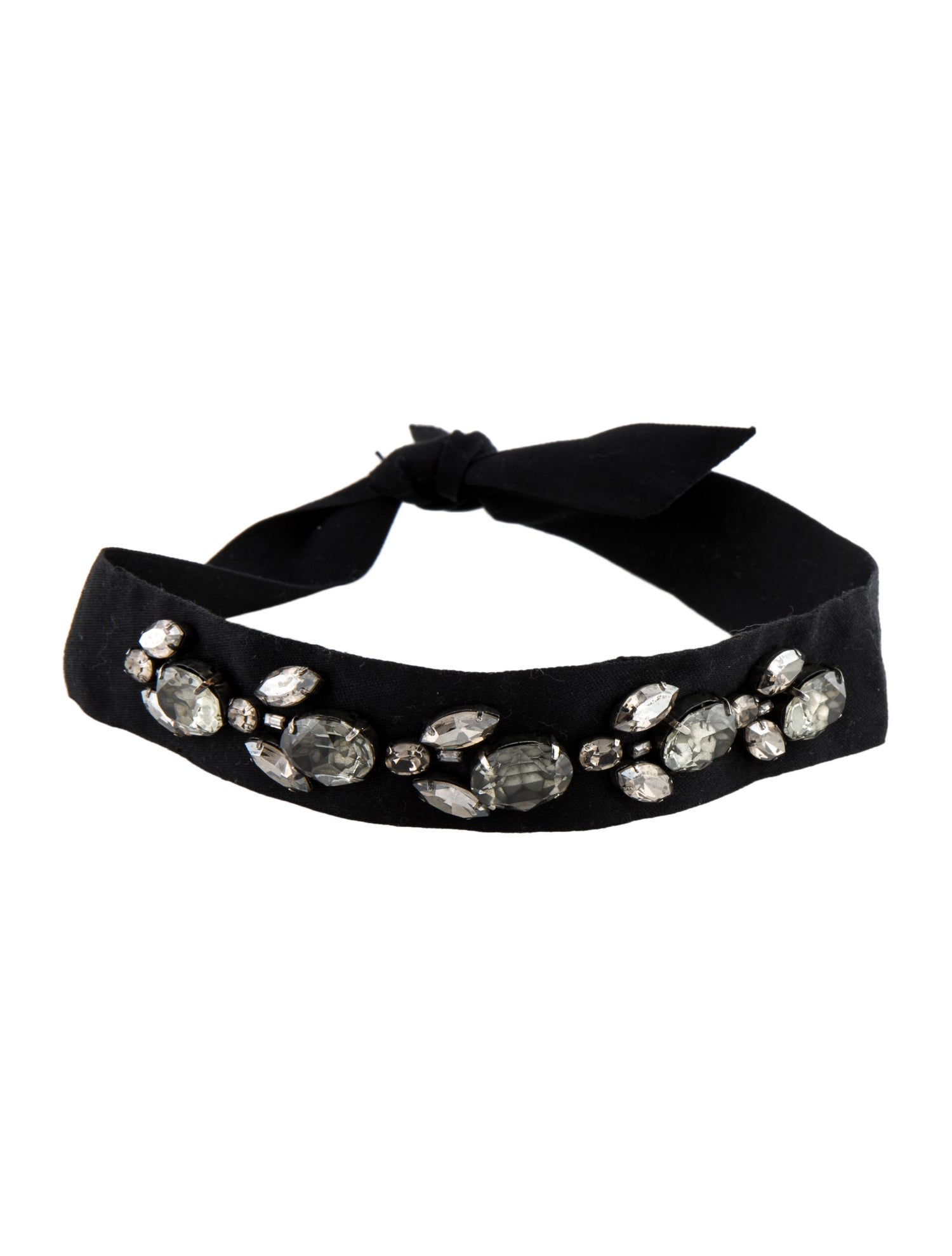 Vera Wang Crystal & Fabric Choker Necklace - Silver-Tone Metal Choker ...