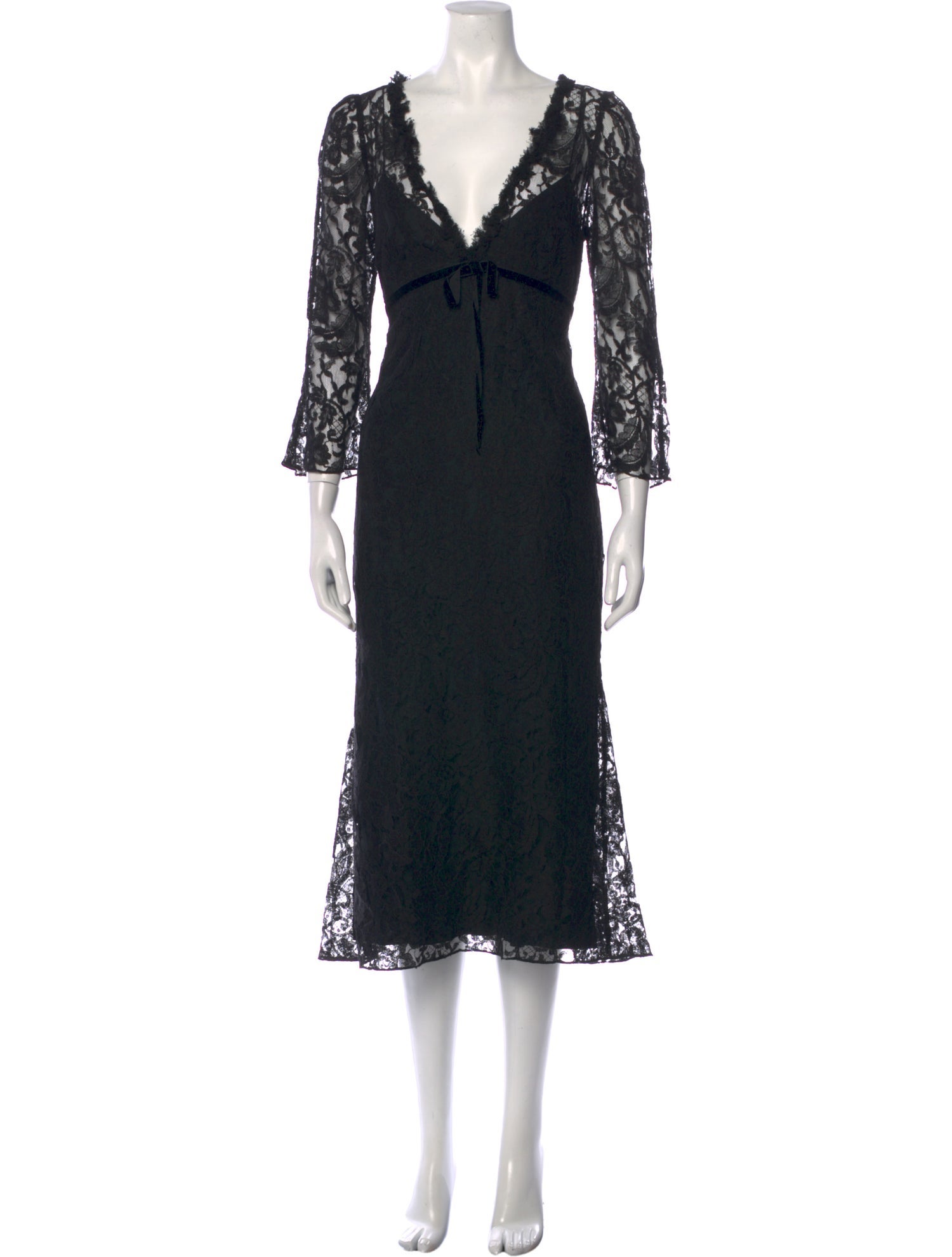 Vera Wang Lace Long Dress - Black Dresses, Clothing - VER51795 | The ...