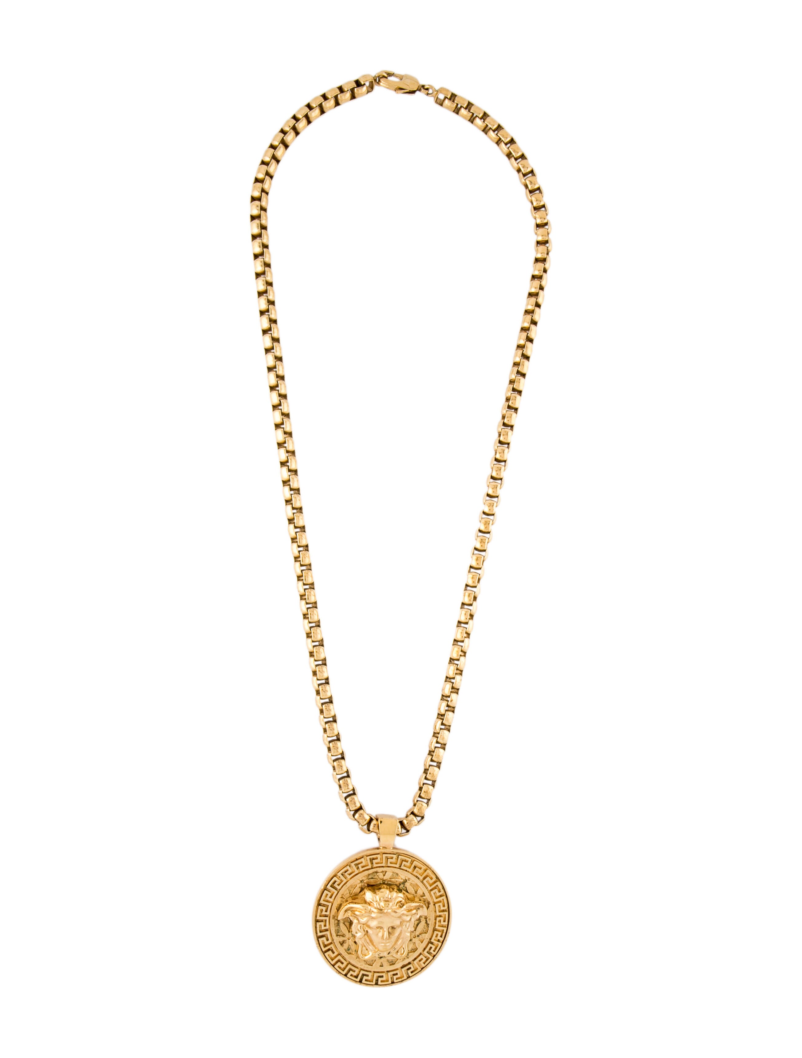 Versace Medusa Medallion Pendant Necklace - Gold-Tone Metal Pendant ...