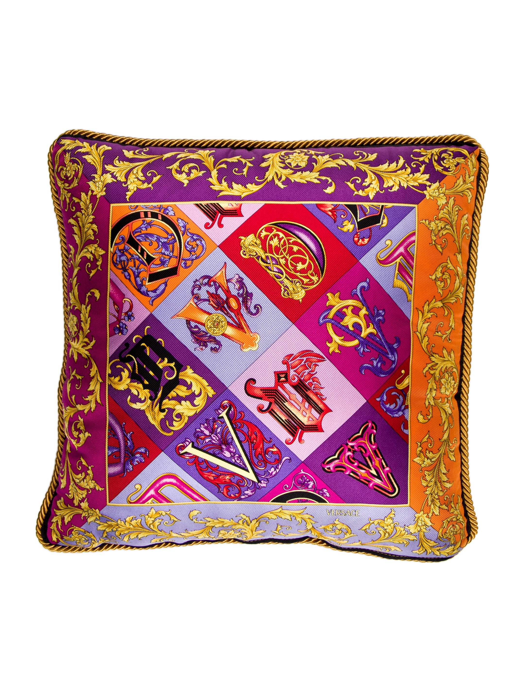 Versace Pegasus Print Pillow - Gold Pillows, Pillows & Throws ...