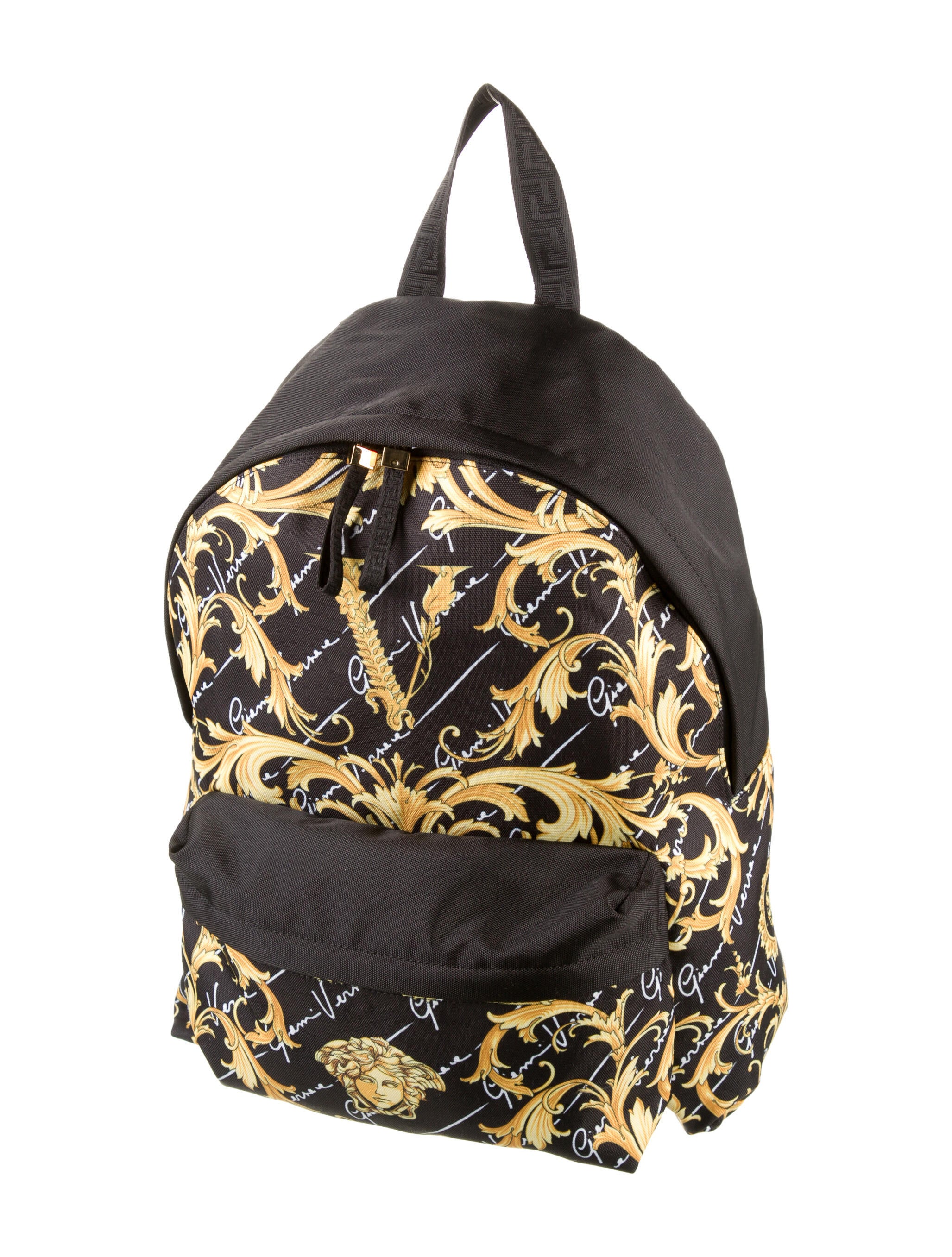 Versace Nylon Leather-Trimmed Backpack - Black Backpacks, Bags ...