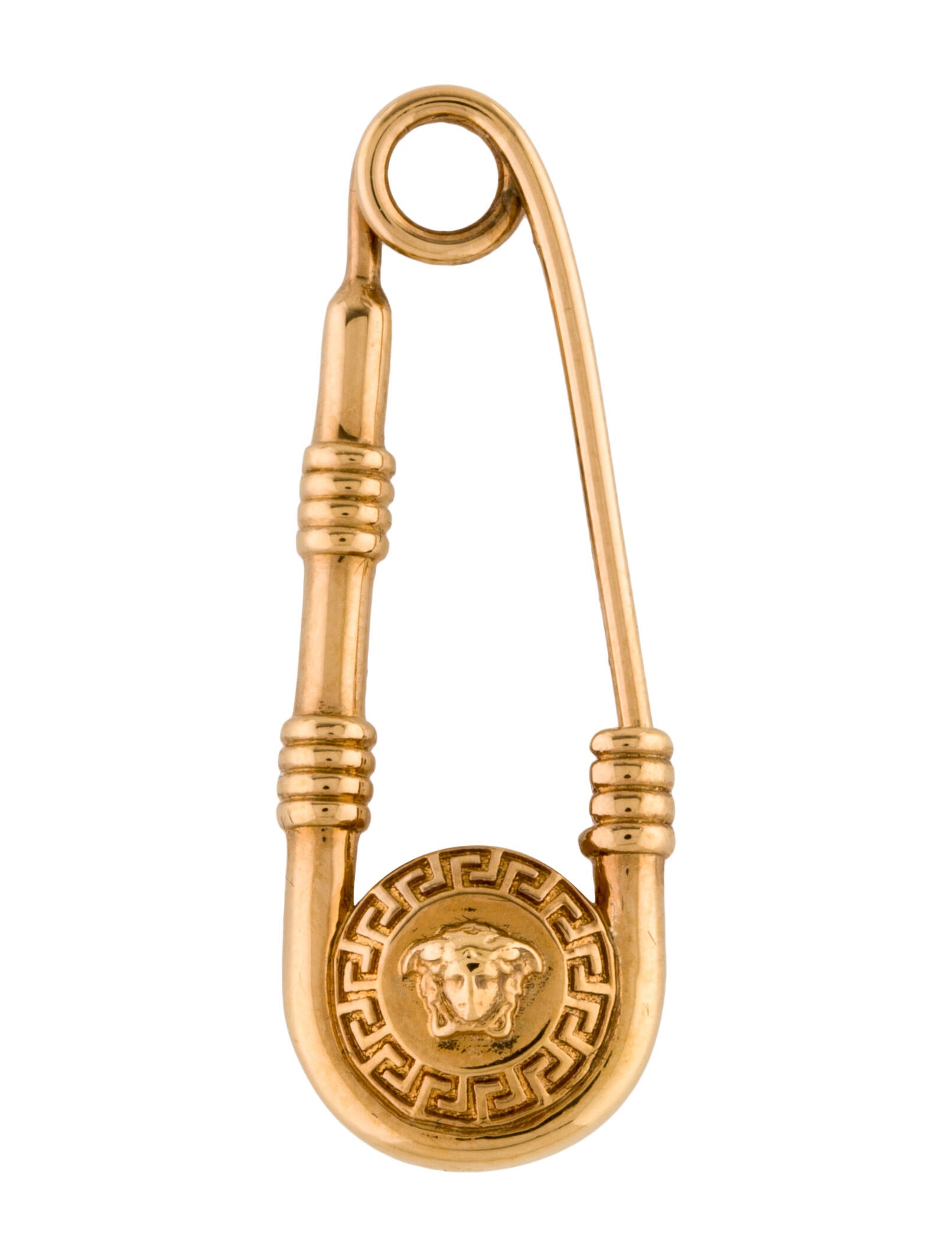 Versace Medusa Safety Pin Brooch - Gold-Tone Metal - VES107054 | The ...