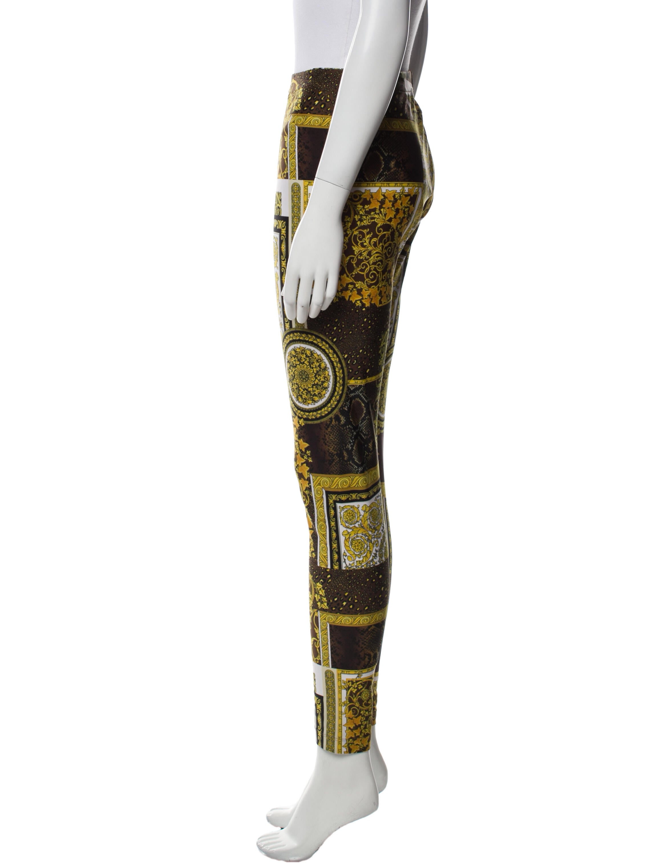 Versace Pantaloni Leggins Skinny Leg Pants w/ Tags - Black, 9" Rise ...