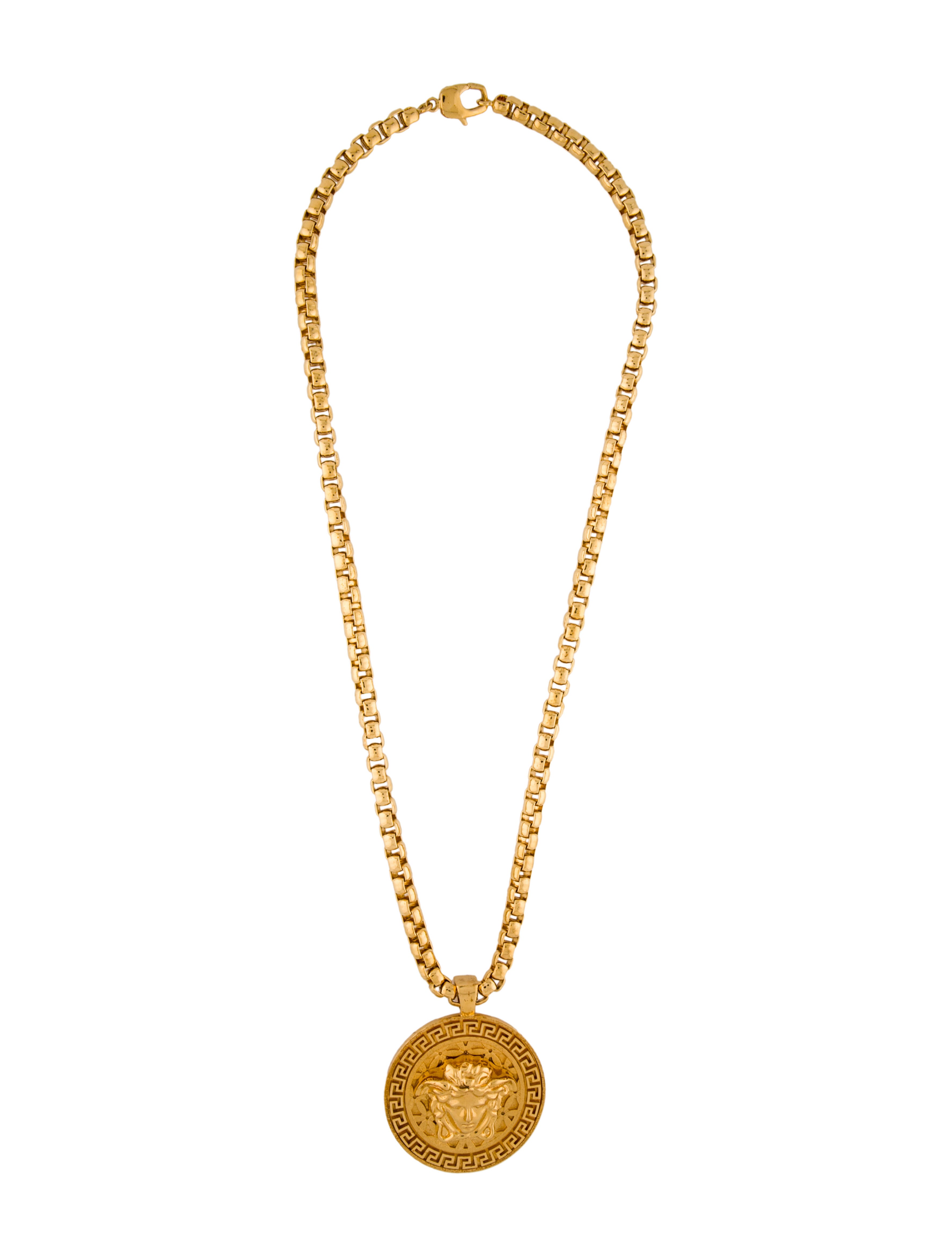 Versace Medusa Pendant Necklace - Gold-Tone Metal Chain, Necklaces ...