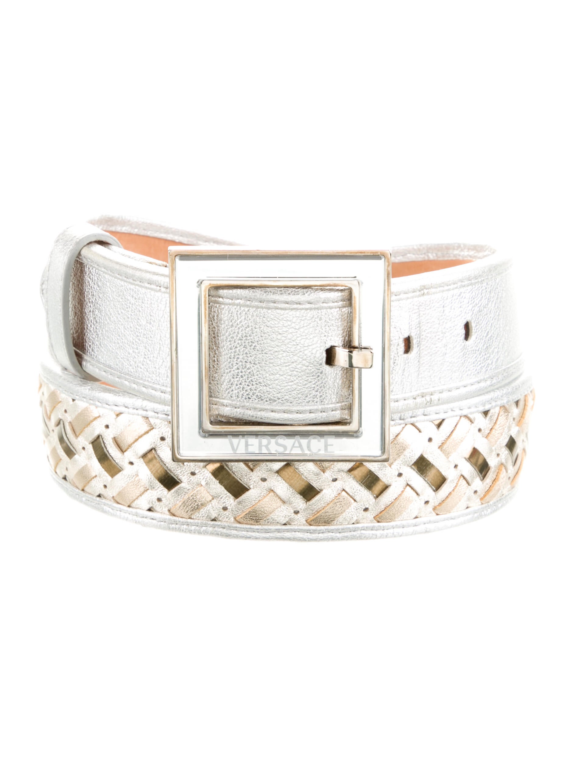 Versace Leather Belt - Silver Belts, Accessories - VES110768 | The RealReal