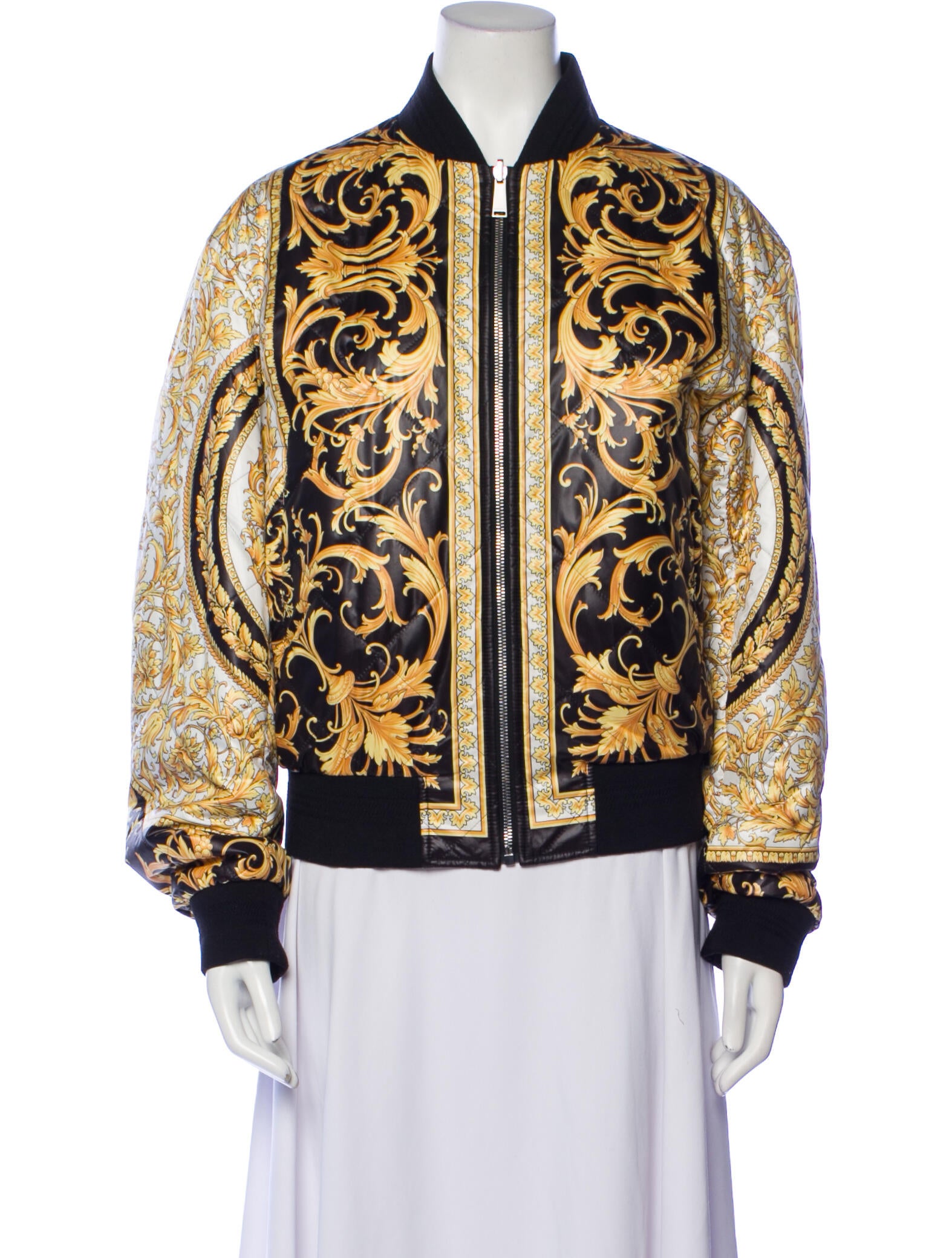 Versace Floral Print Bomber Jacket - Black Jackets, Clothing ...