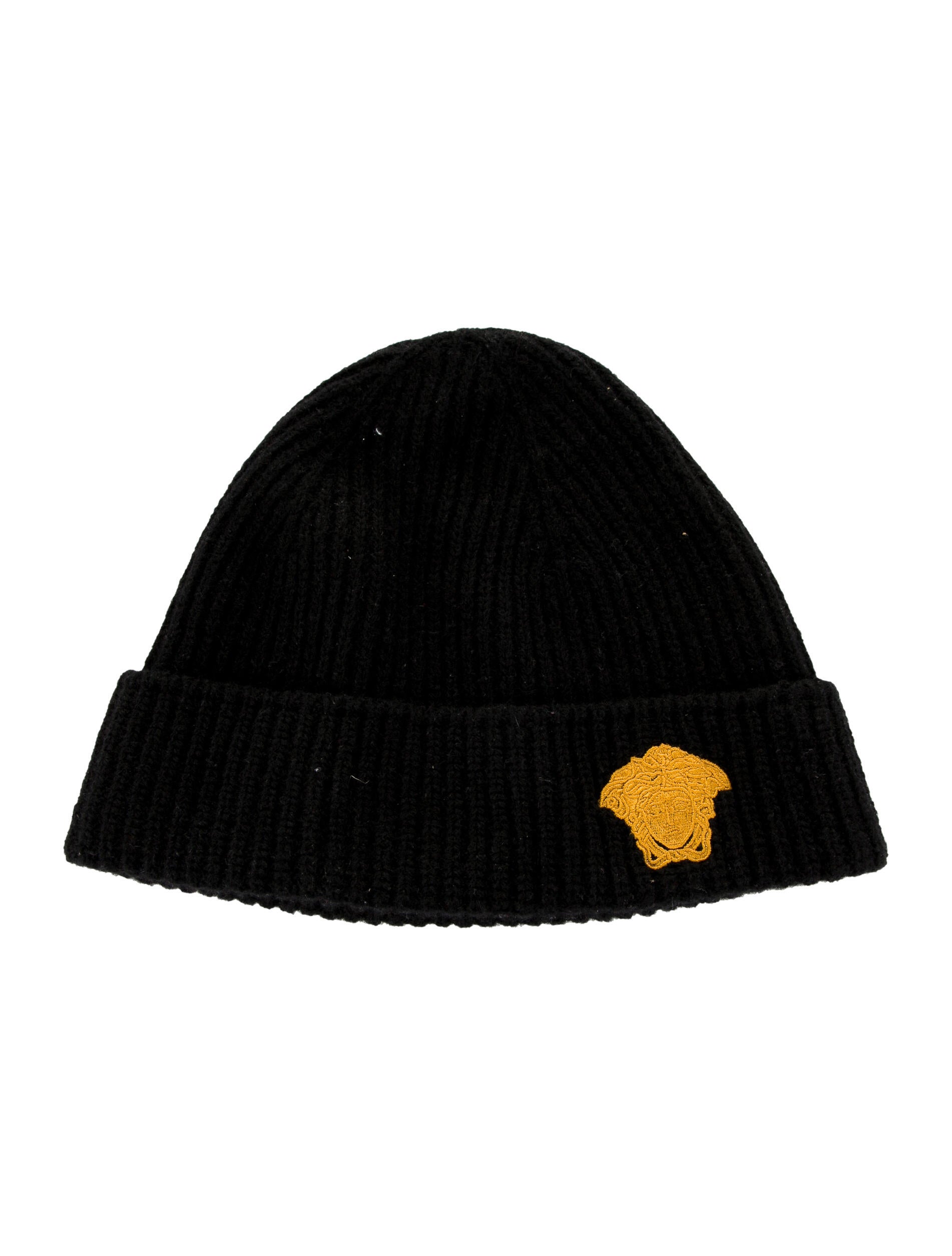 Versace Embroidered Medusa Beanie - Black Hats, Accessories - VES30688 ...