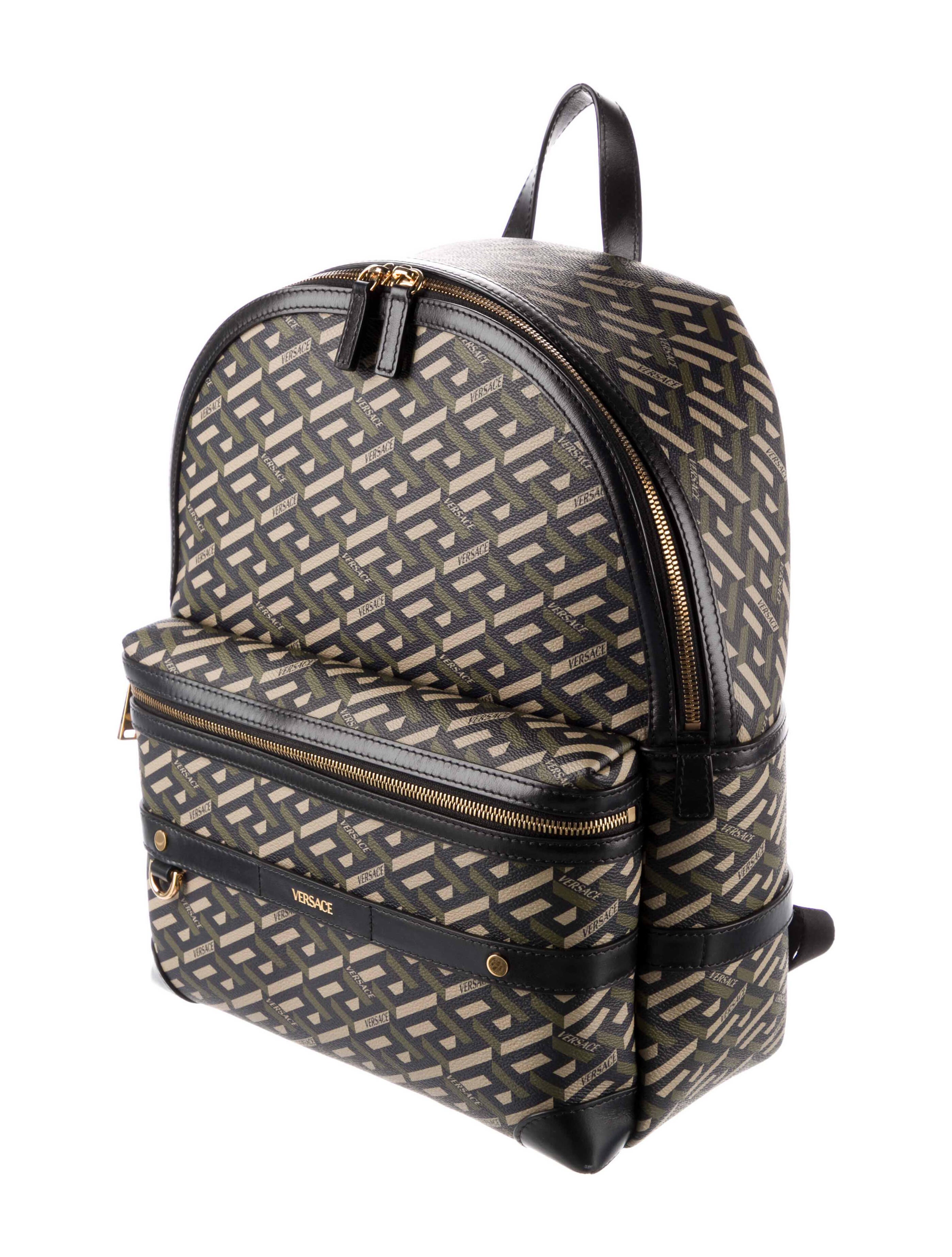 Versace Coated Canvas Backpack - Green Backpacks, Bags - VES114369 ...