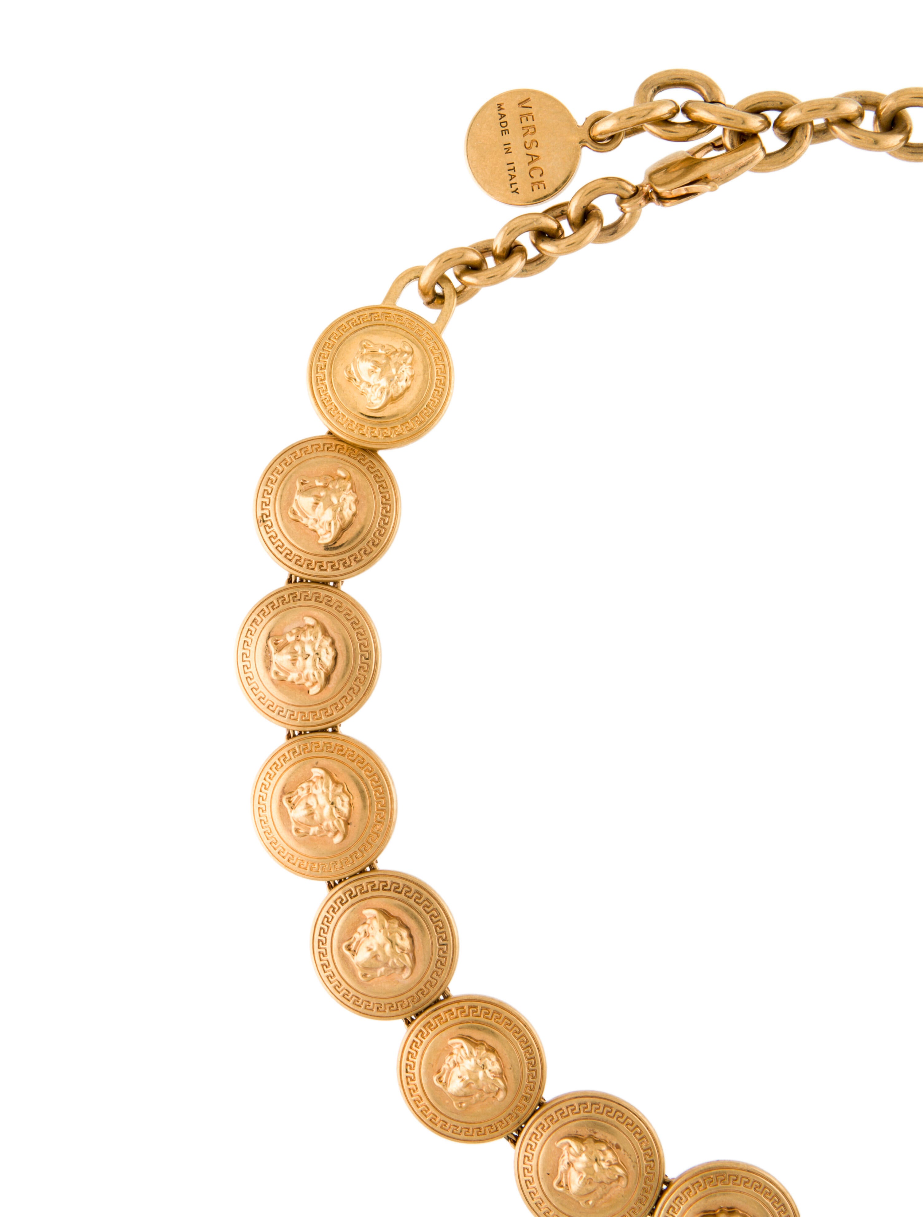 Versace Tribute Coin Choker Necklace - Gold-Tone Metal Choker ...