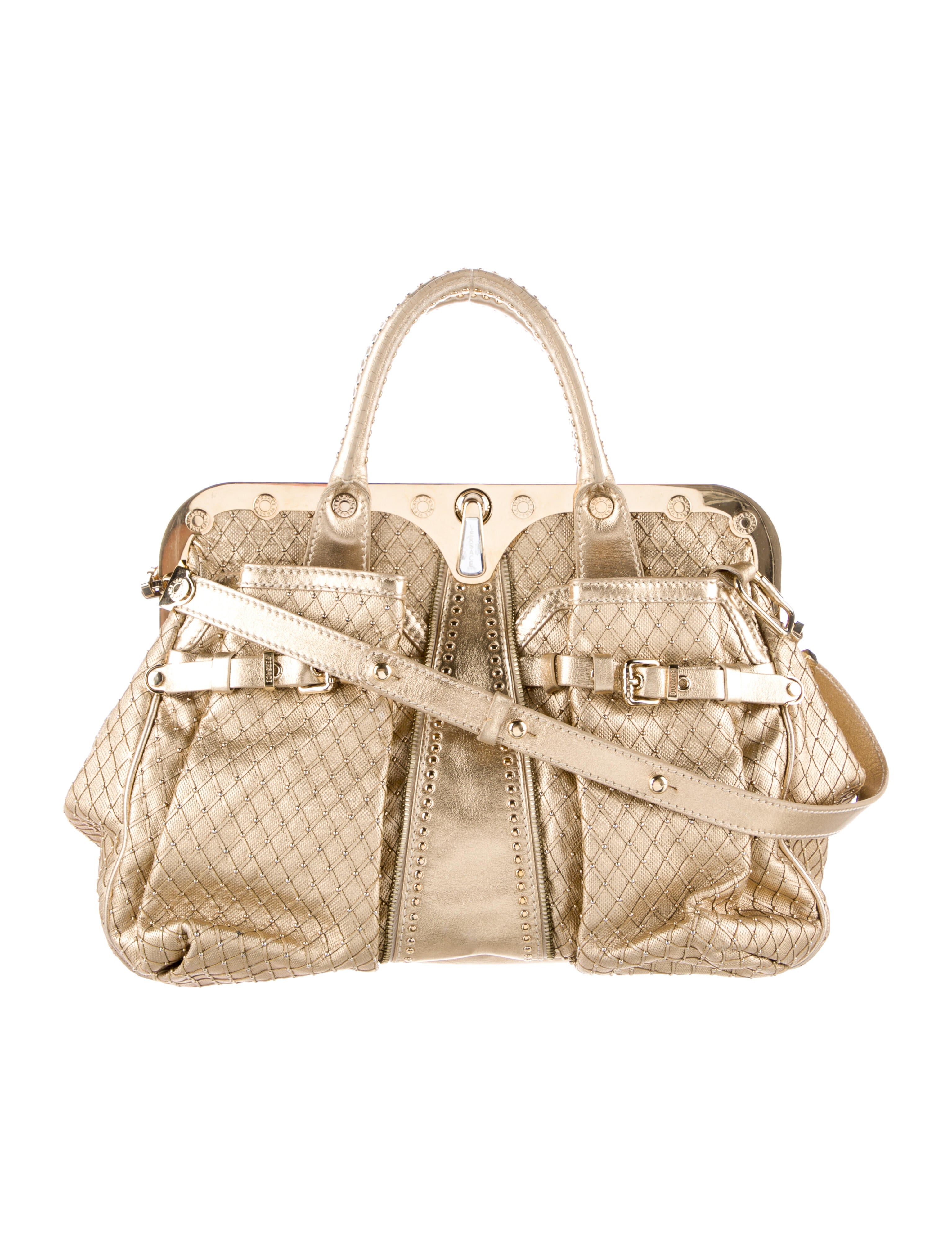 Versace Greca Canvas Handle Bag - Gold Handle Bags, Handbags ...