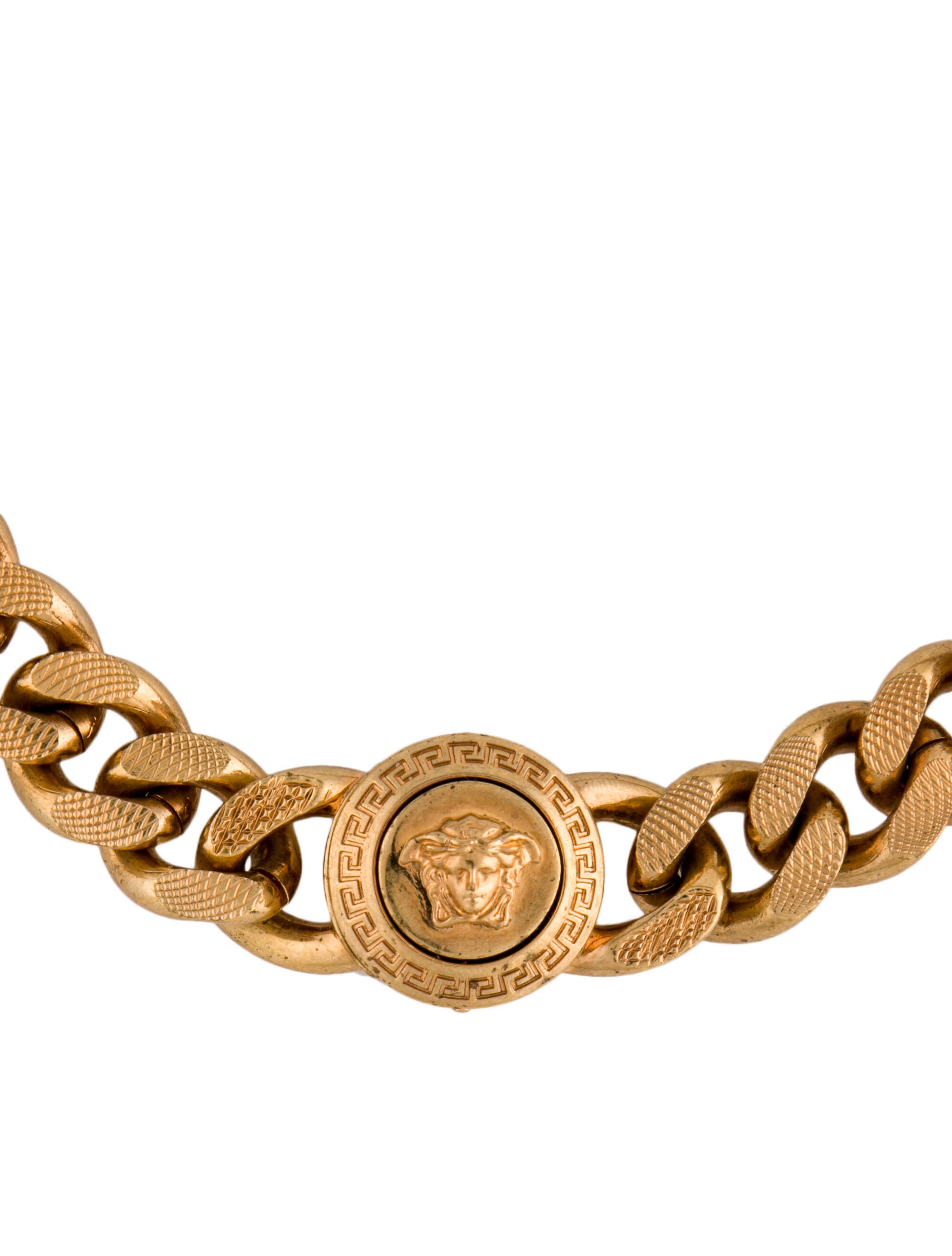 Versace Medusa Chain Link Choker Necklace - Brass - VES122503 | The ...