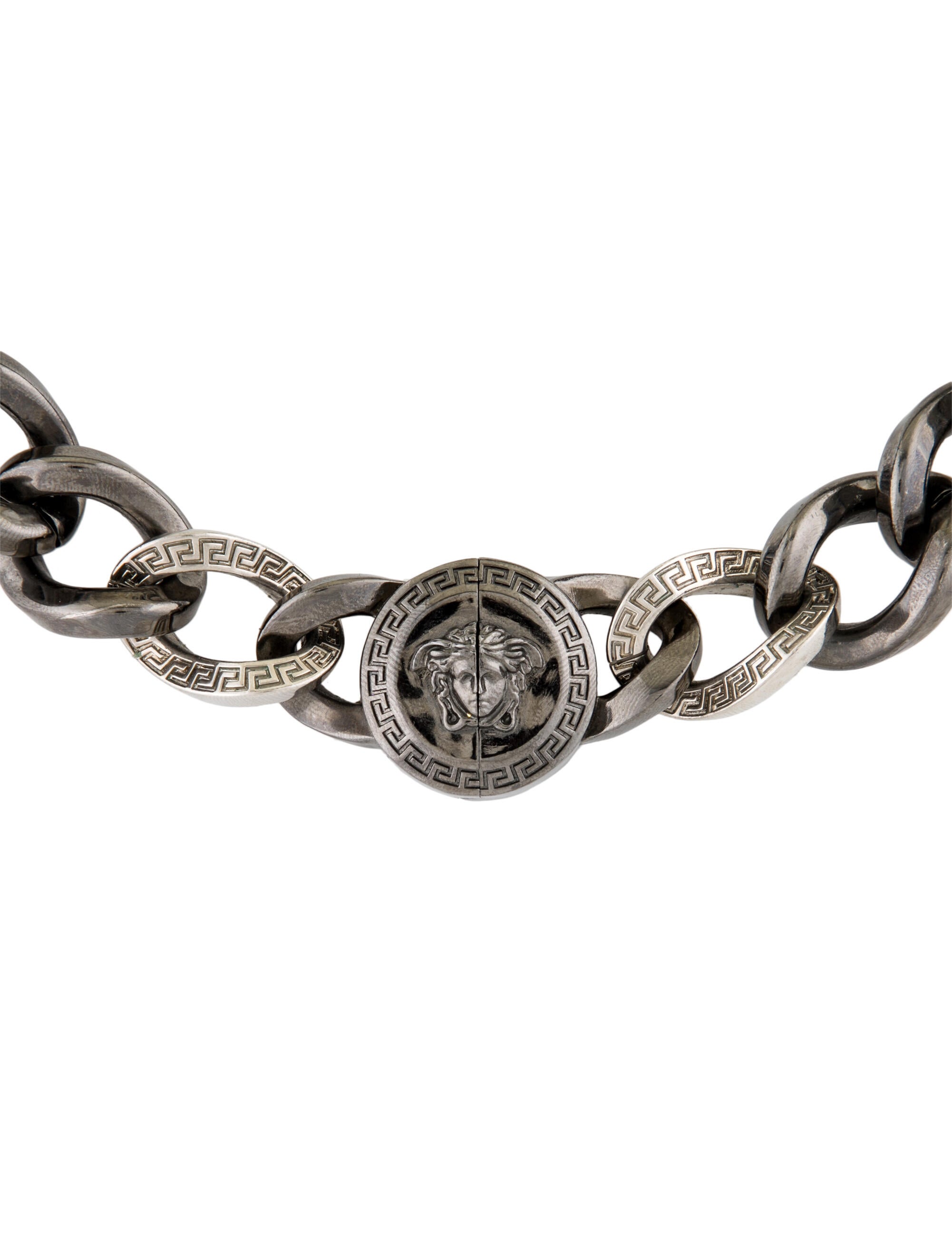 Versace Medusa Chain Necklace - Gunmetal Choker, Necklaces - VES122812 ...