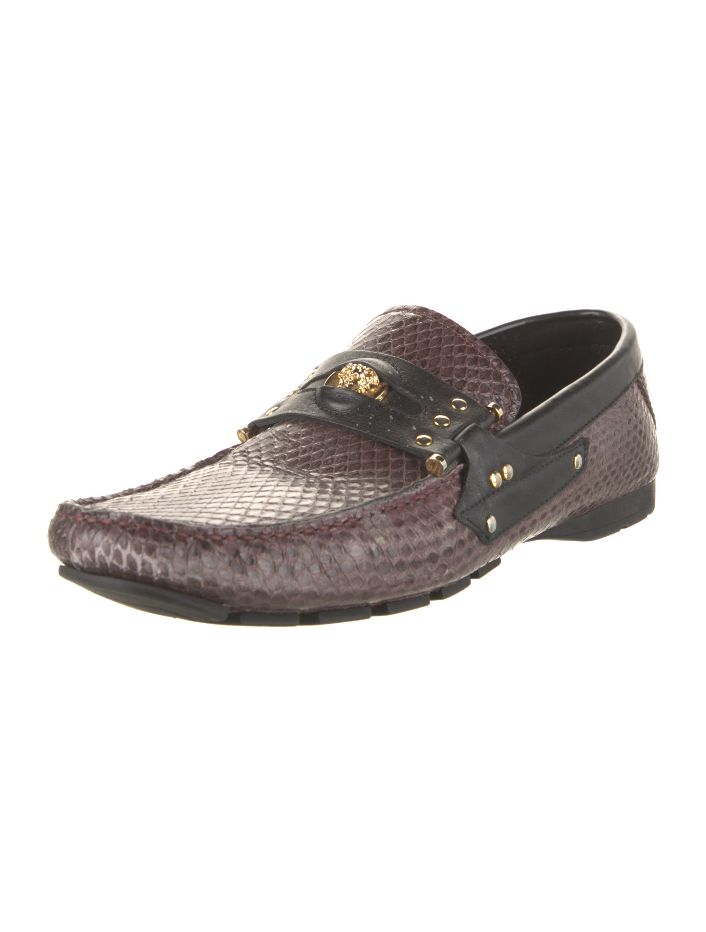 Versace Snakeskin Animal Print Drivers - Purple Loafers, Shoes ...