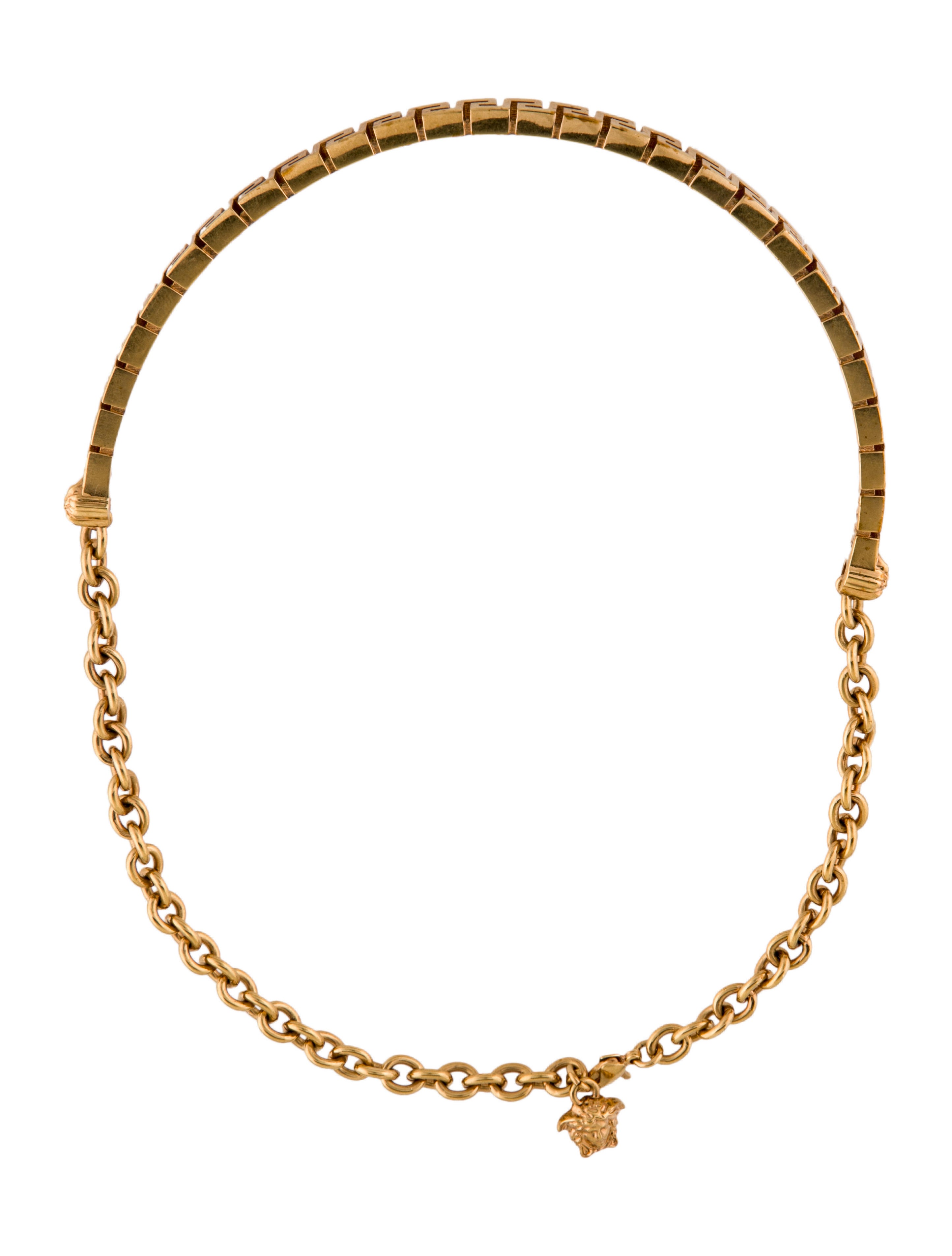 Versace Greca Key Tribute Choker Necklace - Gold-Tone Metal Choker ...