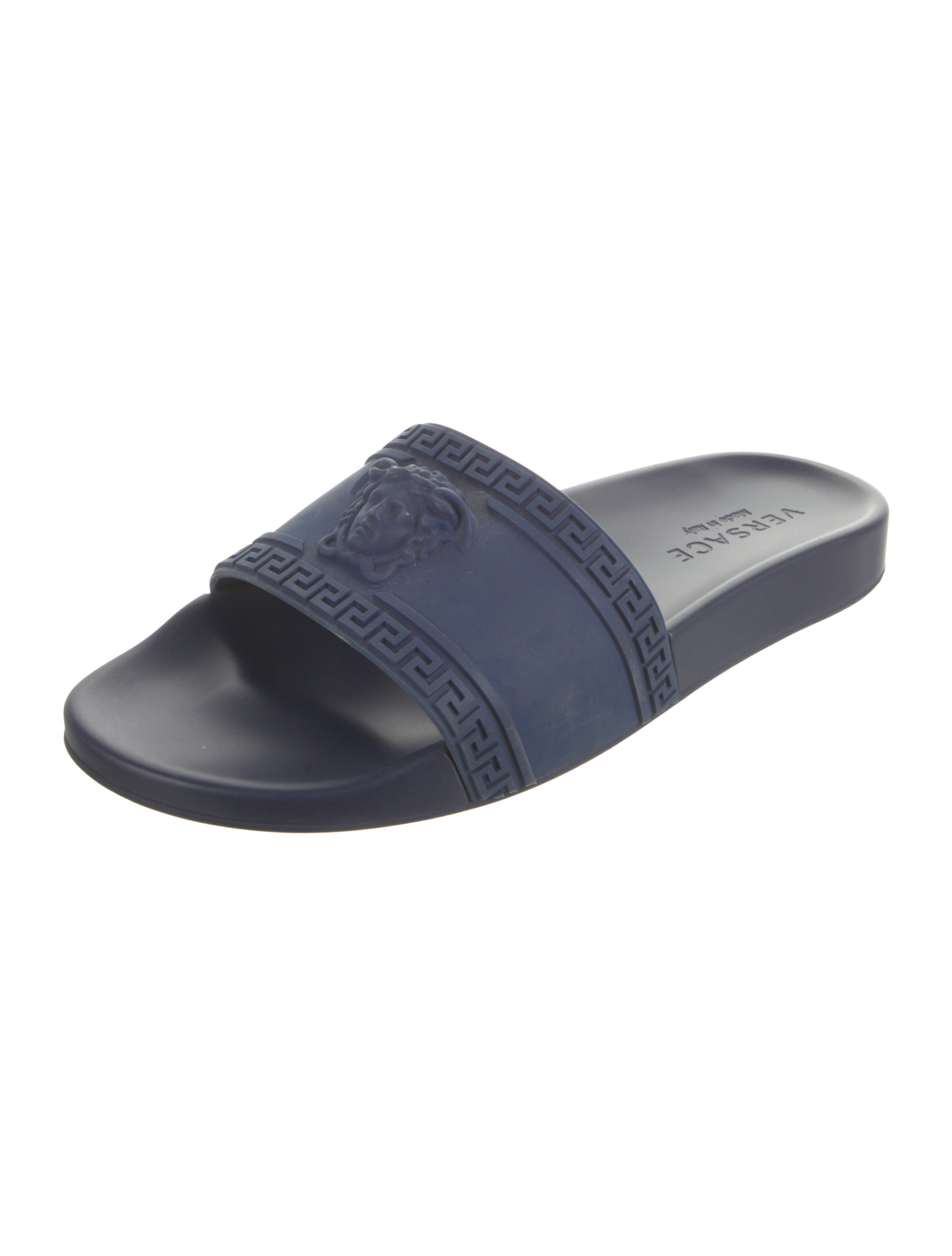 Versace Rubber Slides - Blue Sandals, Shoes - VES123517 | The RealReal