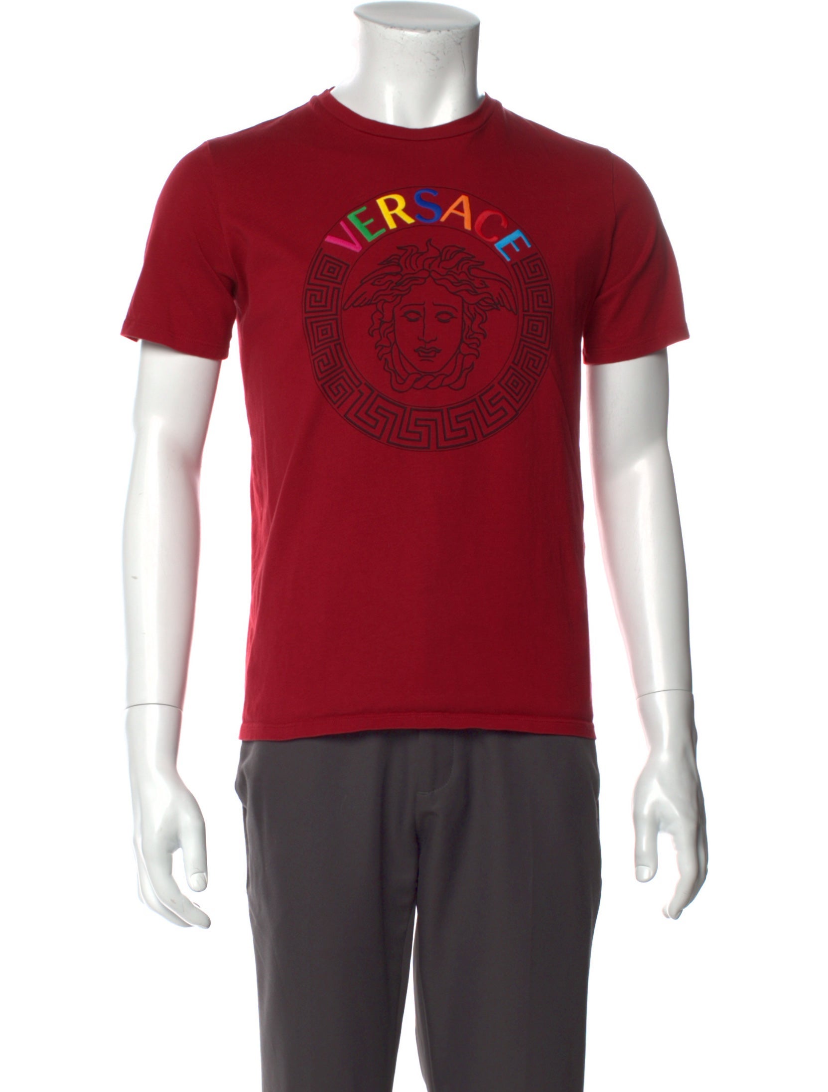 Versace Graphic Print Short Sleeve Shirt - Red Casual Shirts, Clothing ...