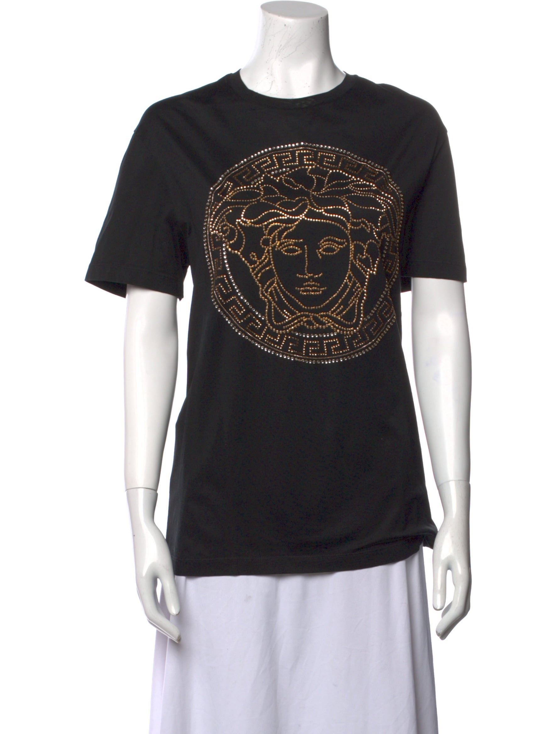 Versace Graphic Print Crew Neck T-Shirt - Black Tops, Clothing ...