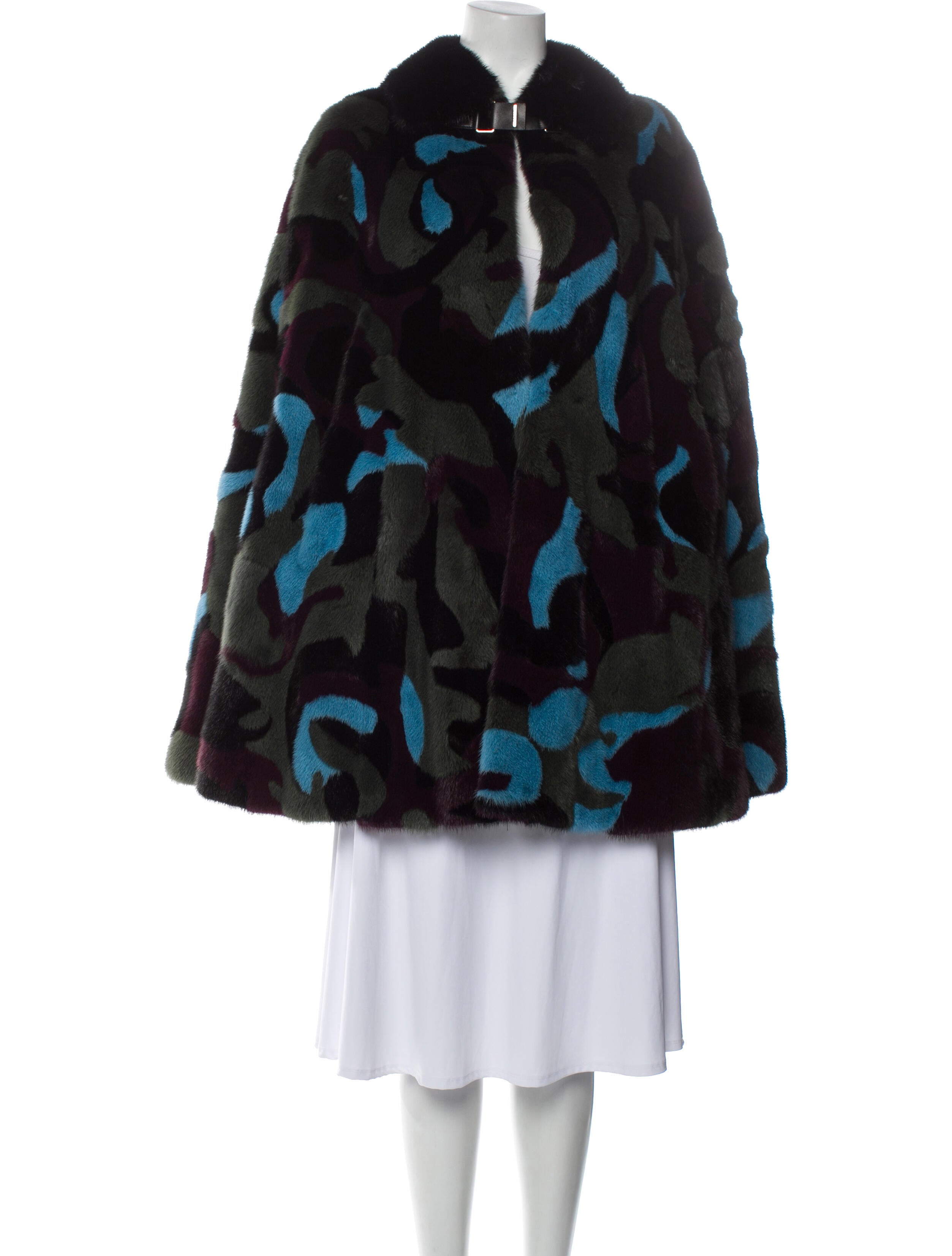 Versace Mink Printed Cape w/ Tags - Green Coats, Clothing - VES132777 ...