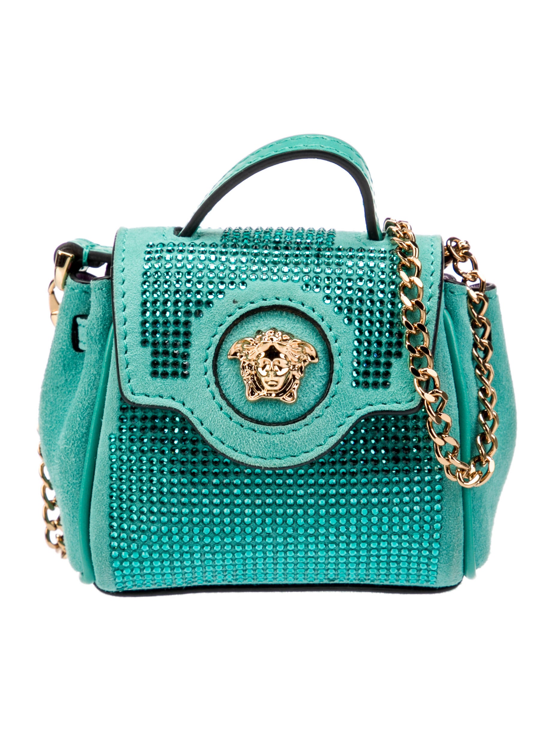 Versace Crystal Embellished Mini Bag - Blue Mini Bags, Handbags ...