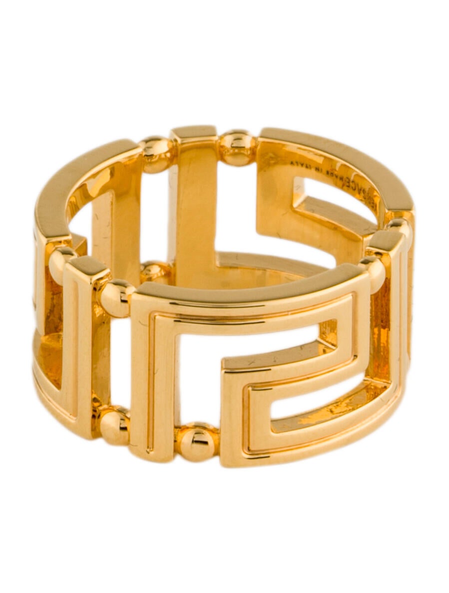 Versace Greca Ring - Gold-Tone Metal Band, Rings - VES133797 | The RealReal