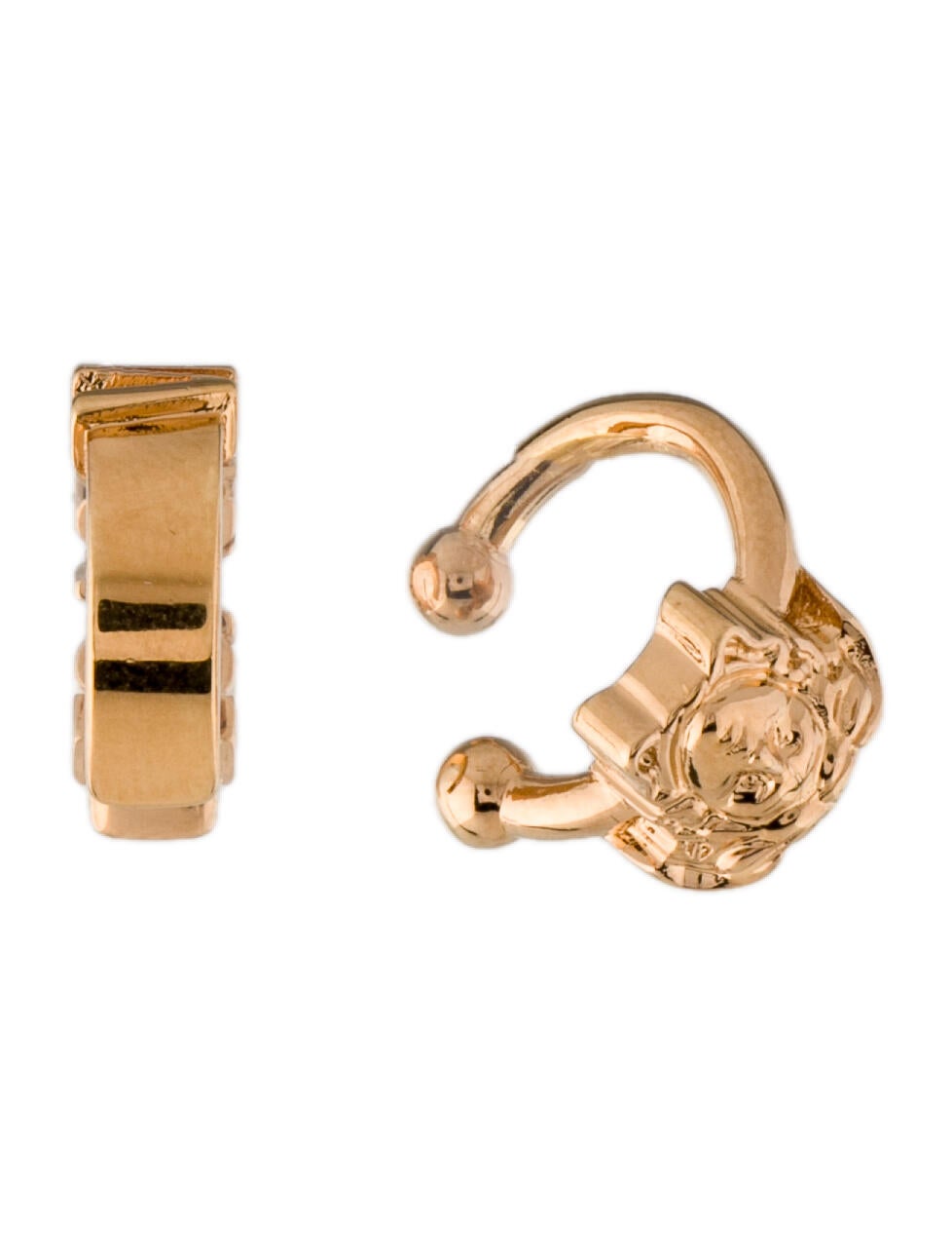 Versace Mismatched Medusa & Logo Ear Cuff - Gold-Tone Metal Ear Cuff ...