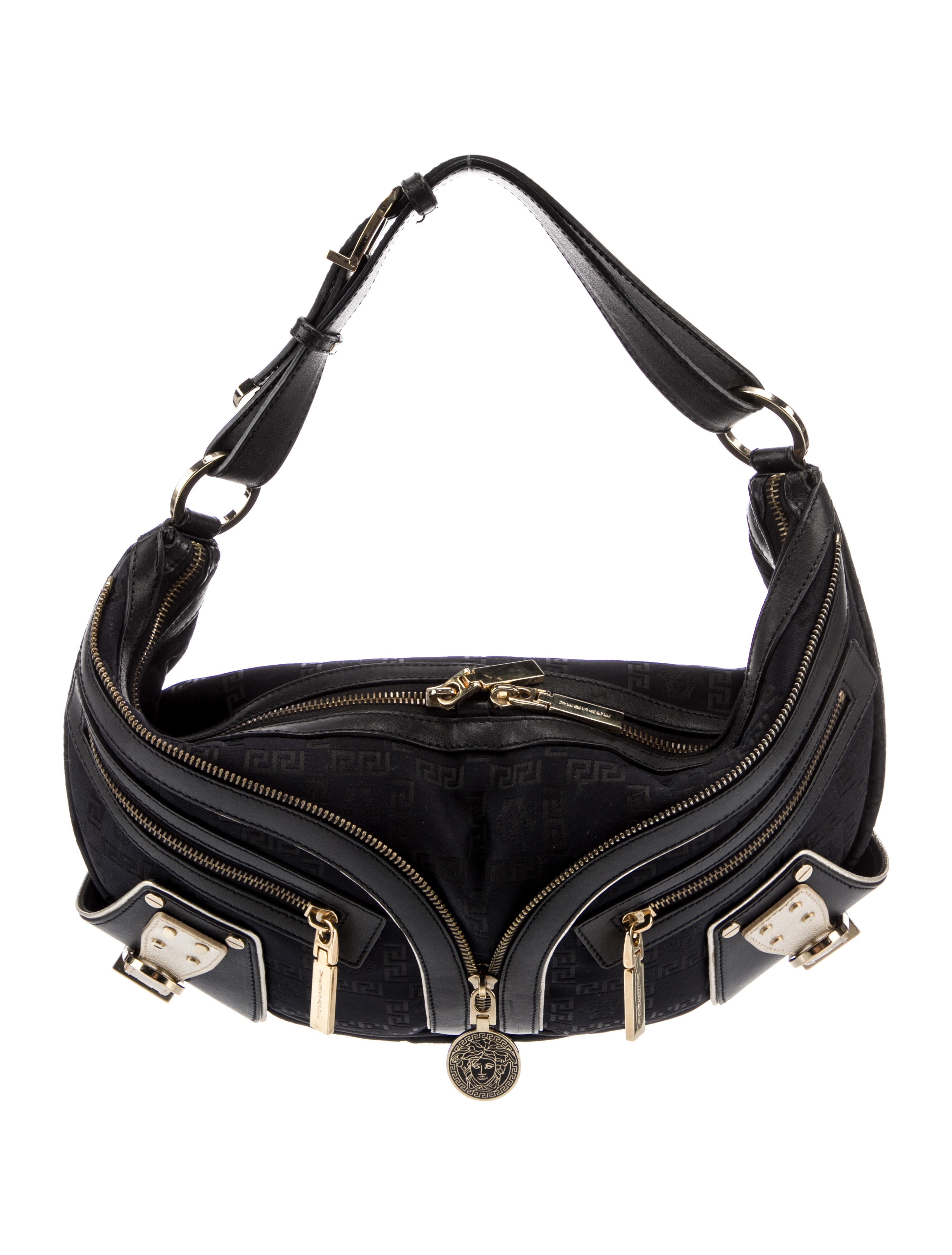 Versace Canvas Shoulder Bag - Black Shoulder Bags, Handbags - VES135007 ...