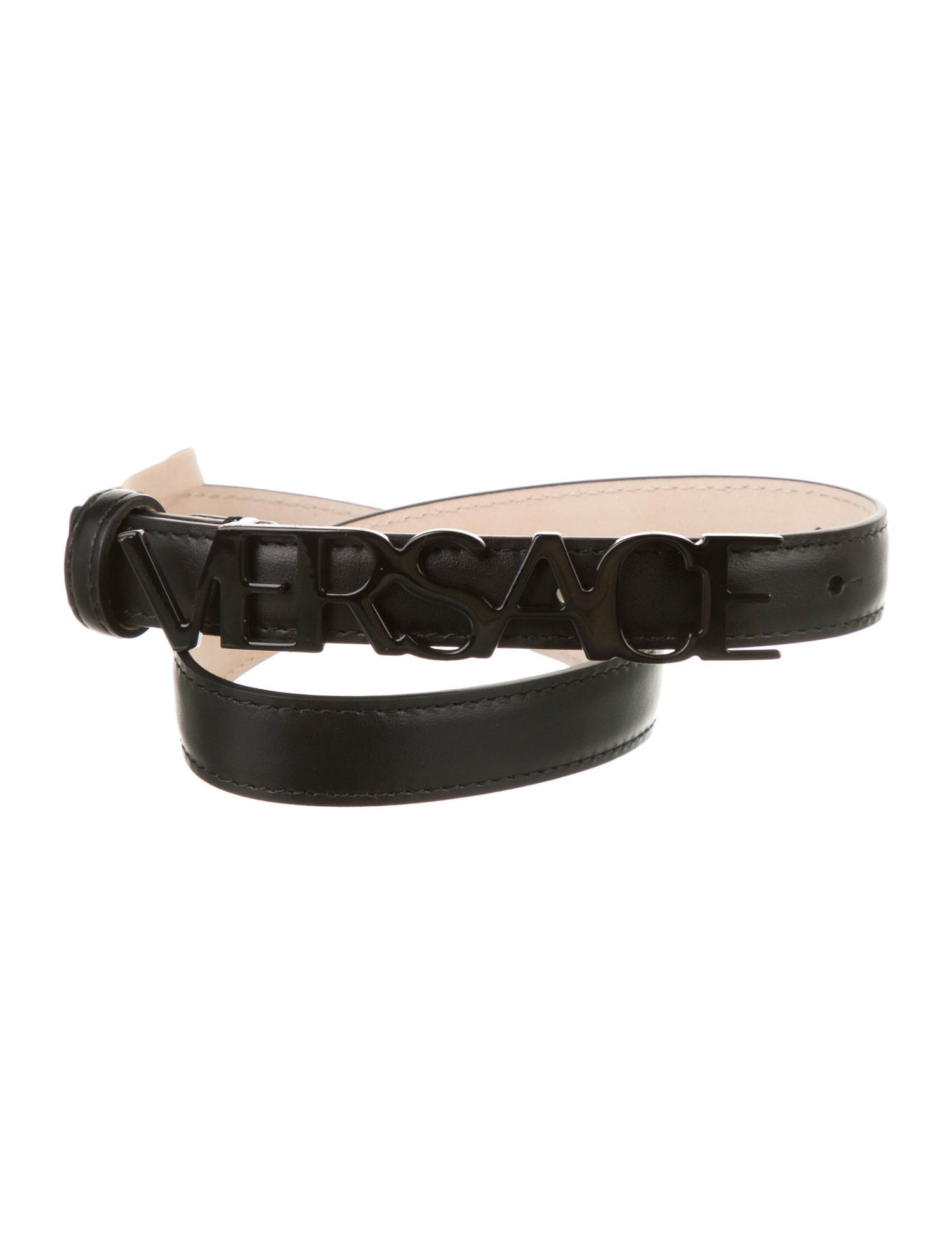 Versace Skinny Leather Belt Kit w/ Tags - Black Belts, Accessories ...