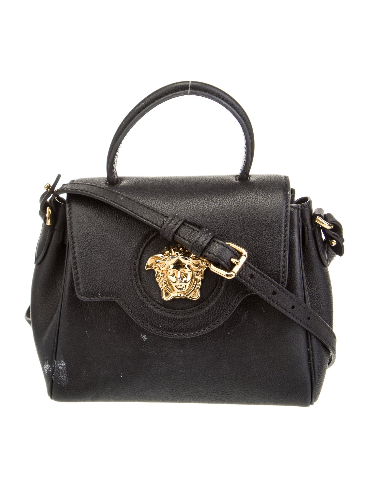 Versace Leather Medusa Handle Bag - Black Handle Bags, Handbags ...