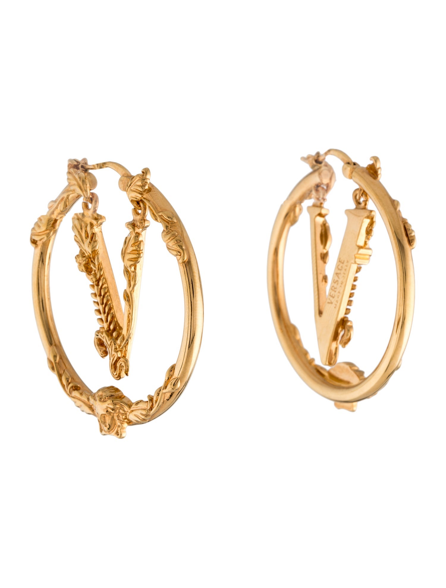 Fendi 'F is Fendi' Hoop Earrings - Gold-Tone Metal Hoop, Earrings ...