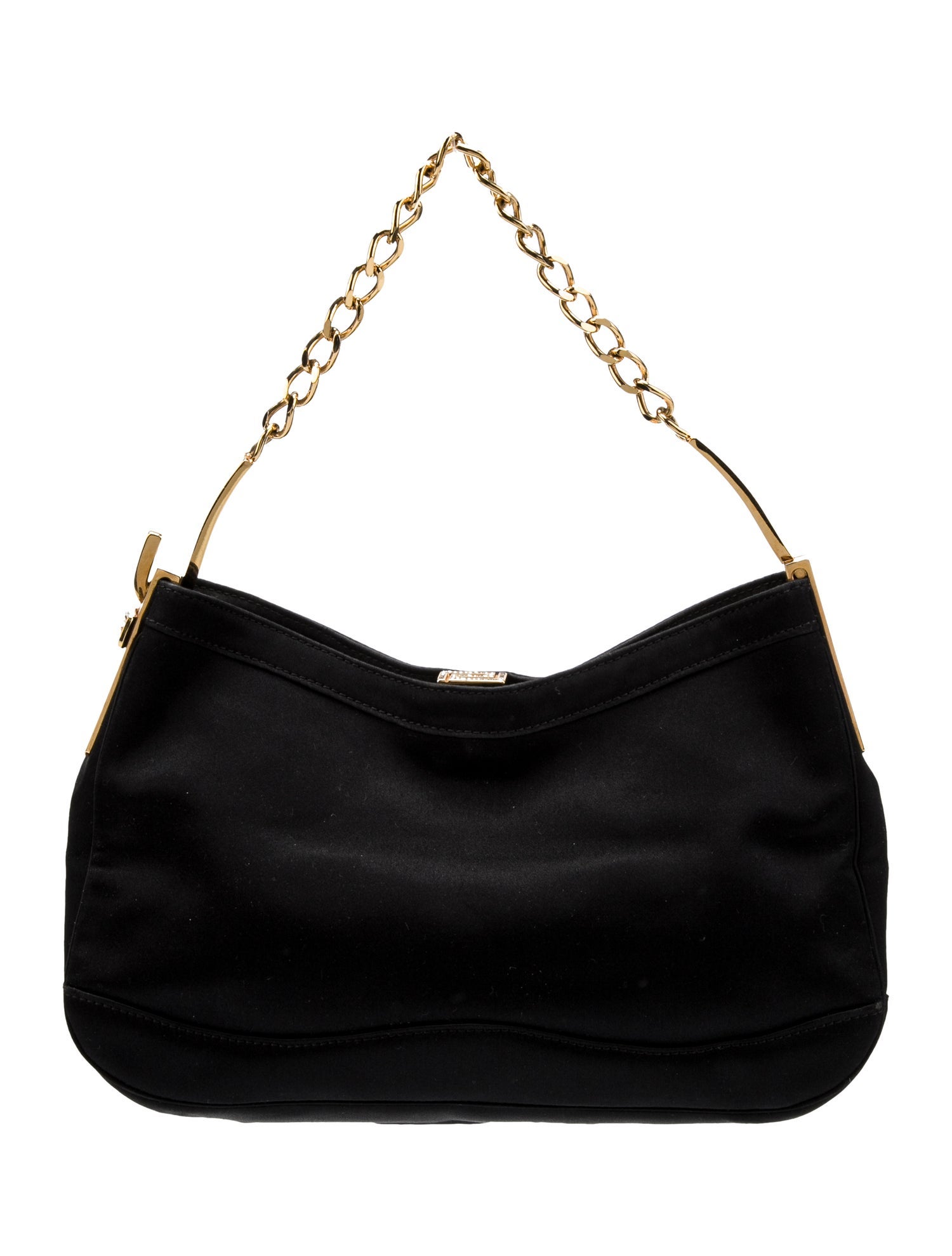 Gianni Versace Satin Handle Bag - Black Handle Bags, Handbags ...