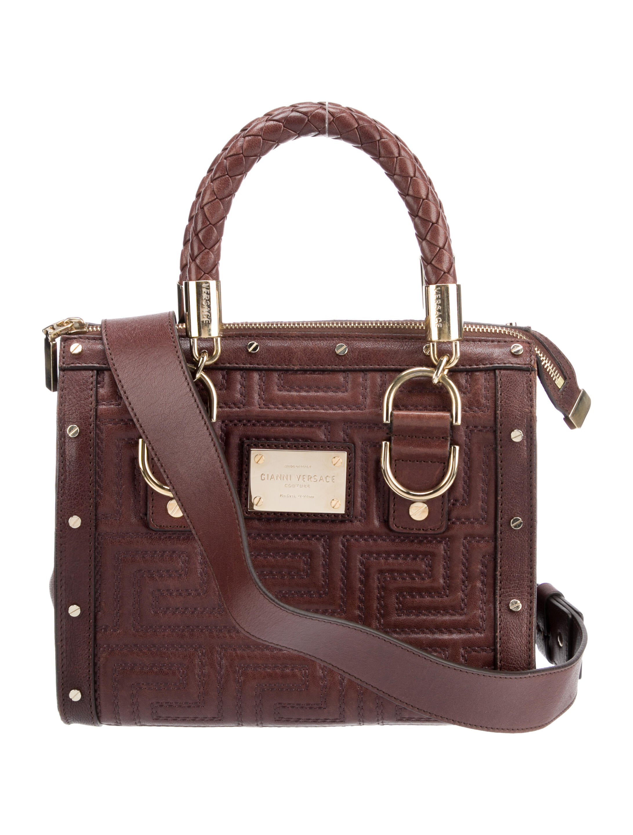 Gianni Versace Quilted Leather Handle Bag - Black Handle Bags, Handbags ...