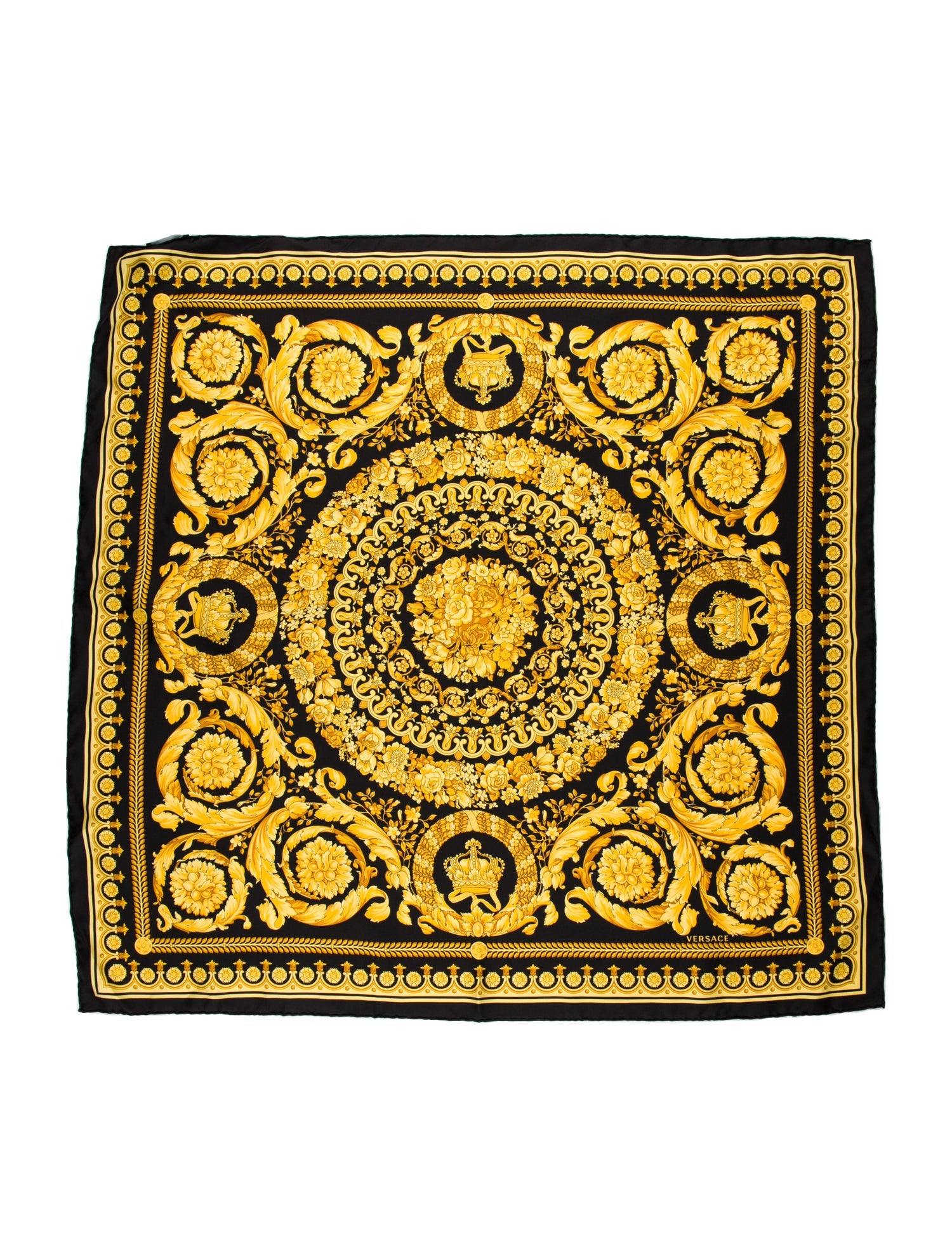 Versace Silk Printed Scarf - Black Scarves and Shawls, Accessories ...