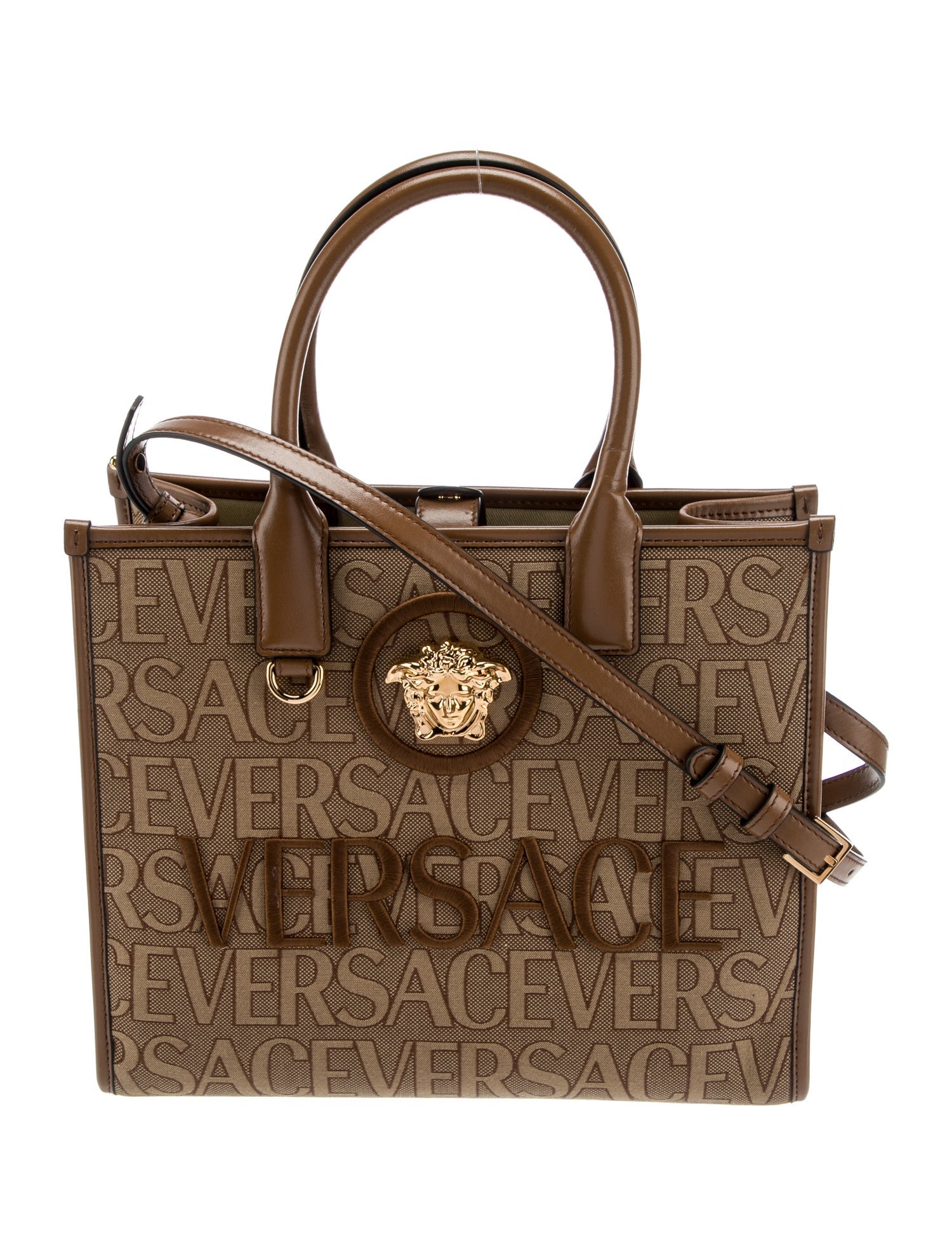 Versace Canvas Handle Bag - Brown Totes, Handbags - VES142759 | The ...