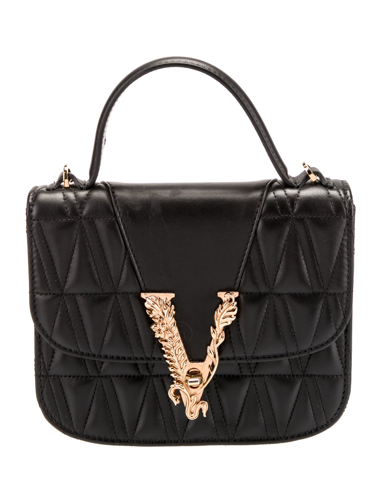 Versace Leather Handle Bag - Black Handle Bags, Handbags - VES142992 ...
