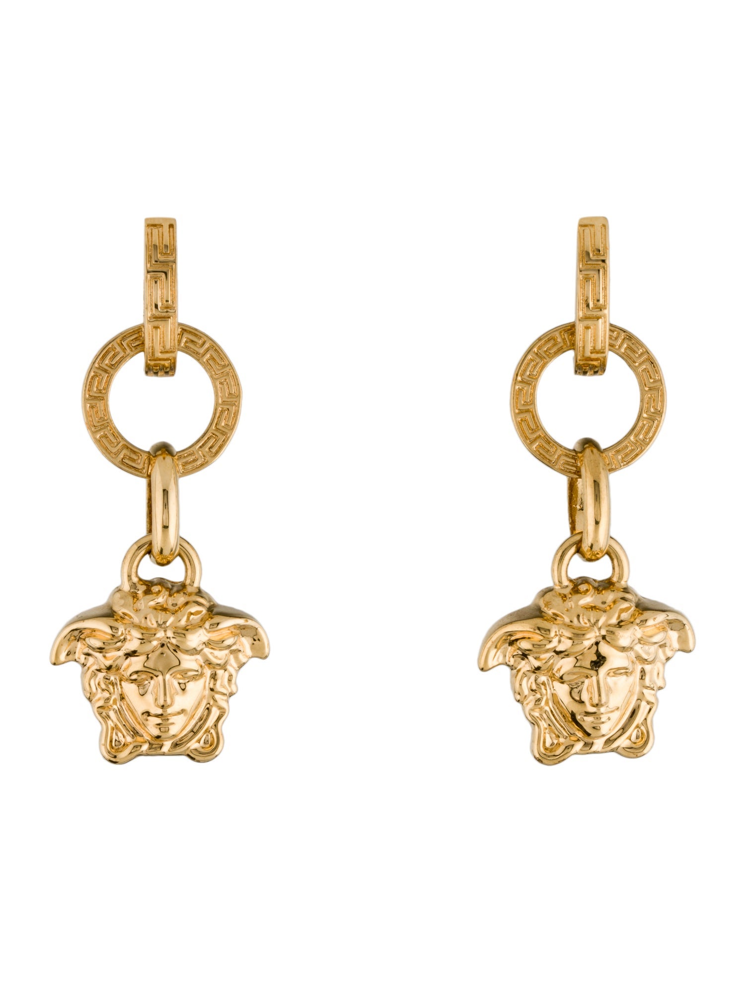 Versace Medusa Drop Earrings - Gold-Tone Metal Drop, Earrings ...