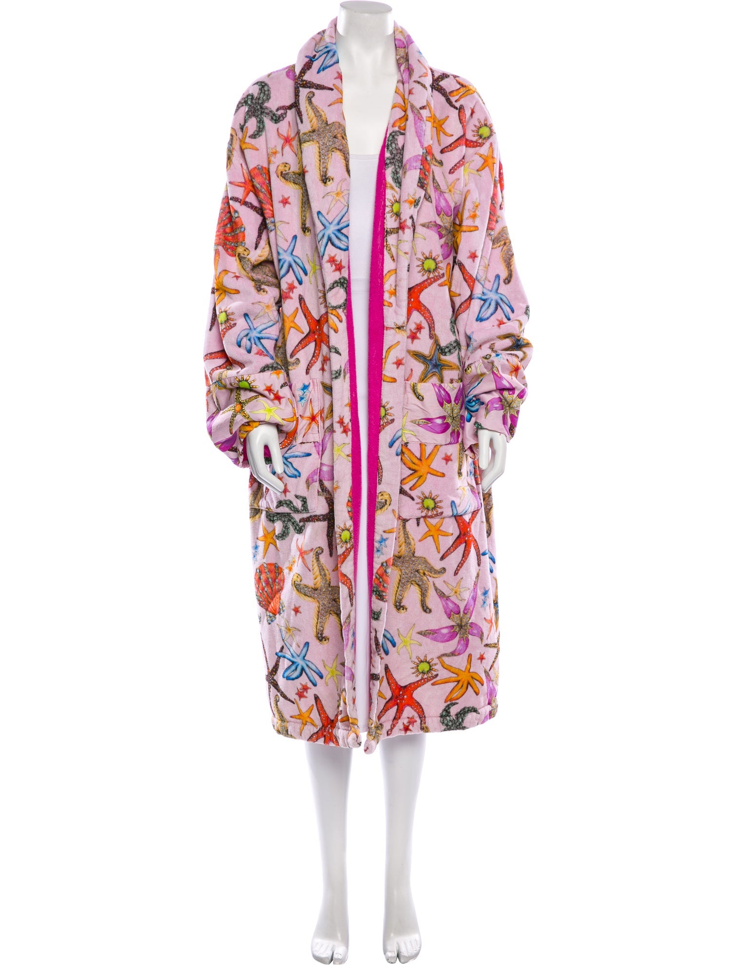 Versace Floral Print Robe - Pink Loungewear, Clothing - VES143635 | The ...
